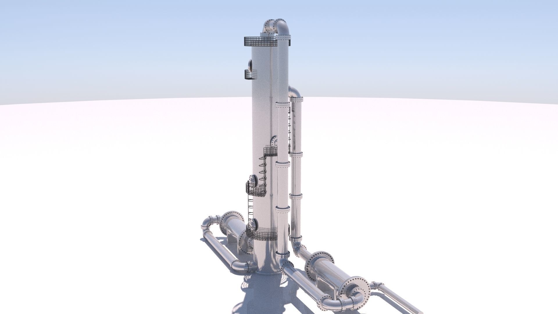 Refinery Distillation Column 05 3D model | CGTrader