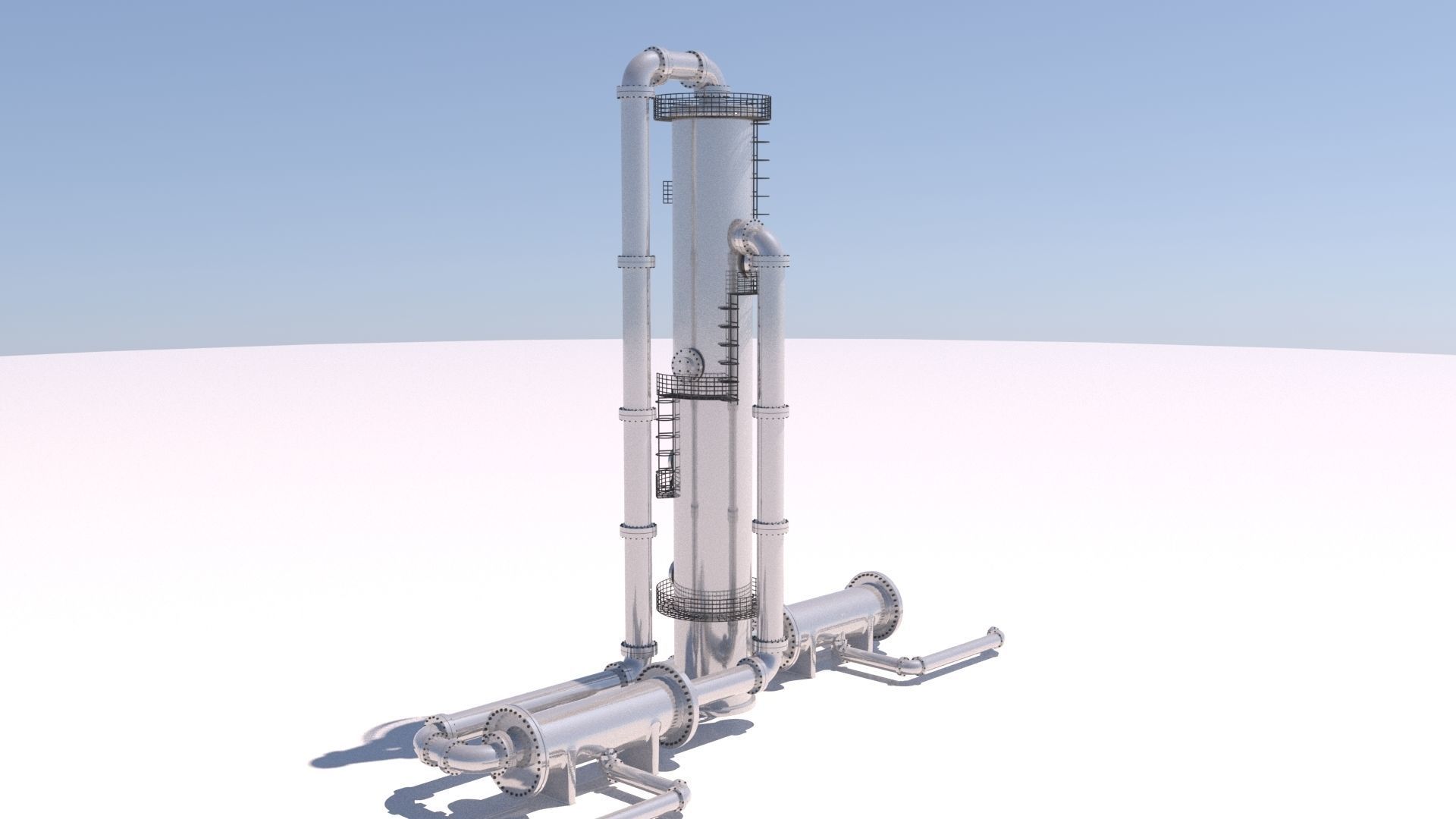 Refinery Distillation Column 05 3D model | CGTrader