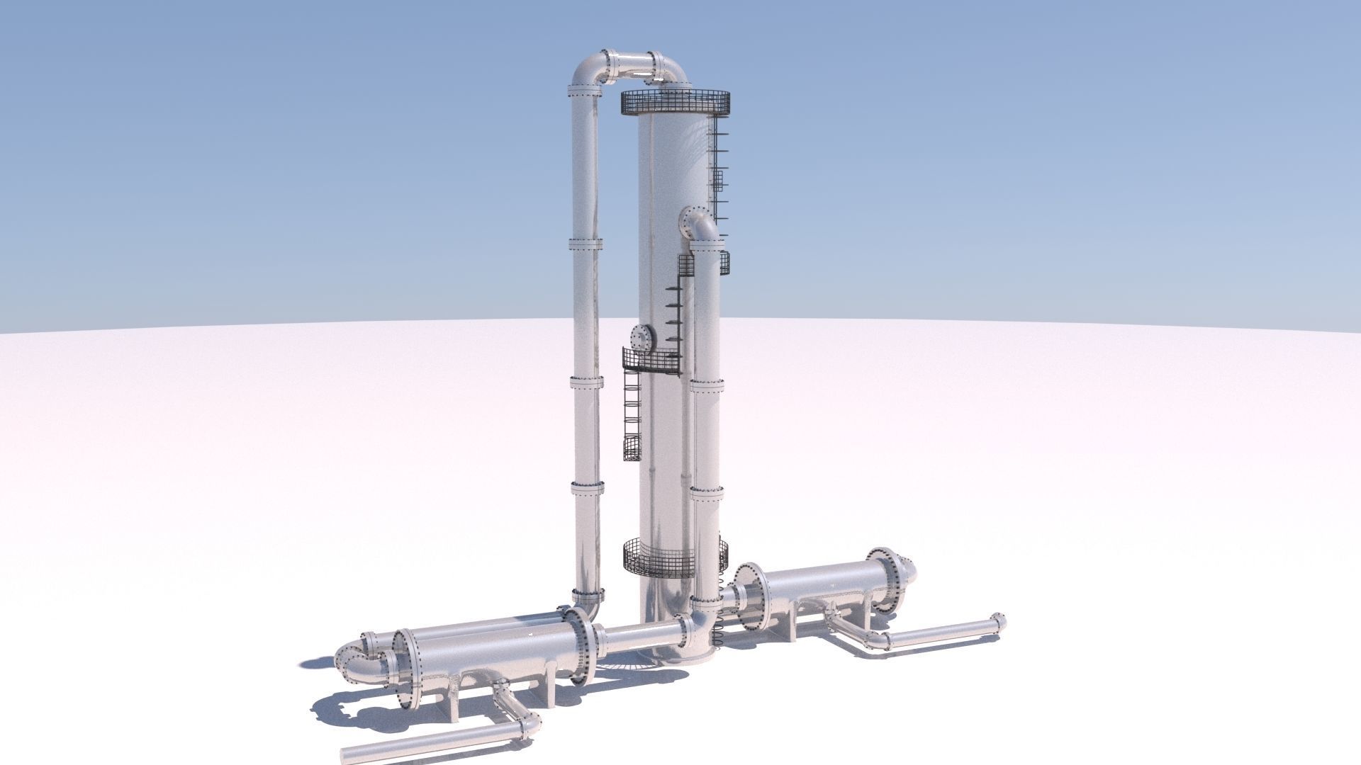 Refinery Distillation Column 05 3D model | CGTrader