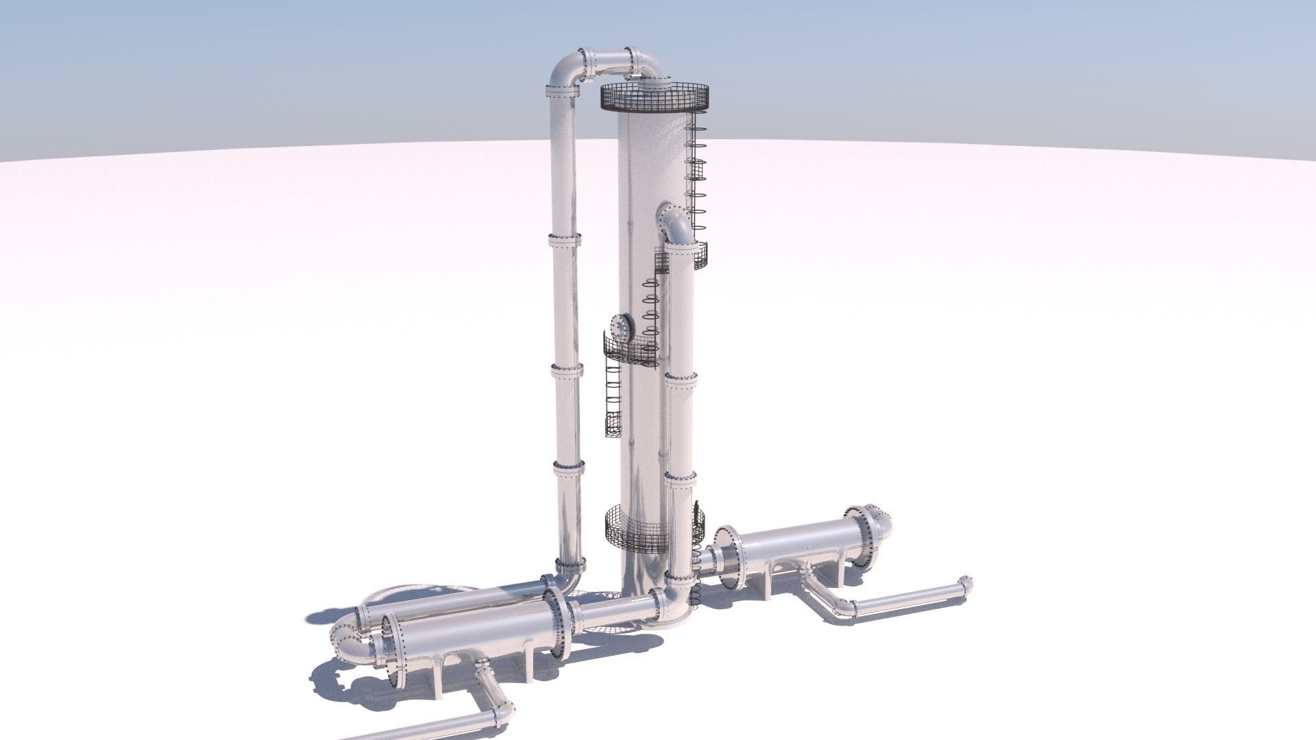 Refinery Distillation Column 05 3D model | CGTrader