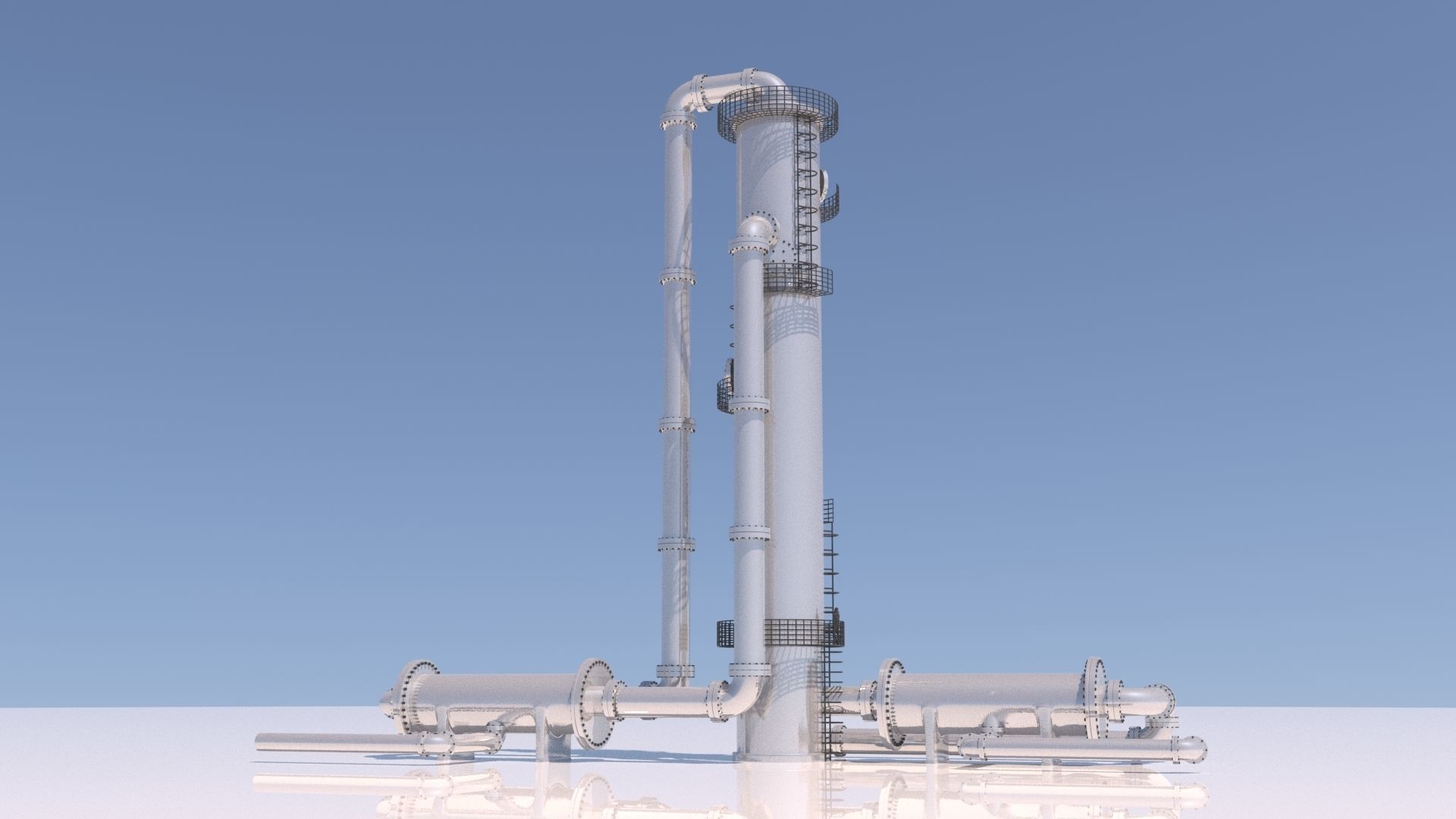 Refinery Distillation Column 05 3D model | CGTrader