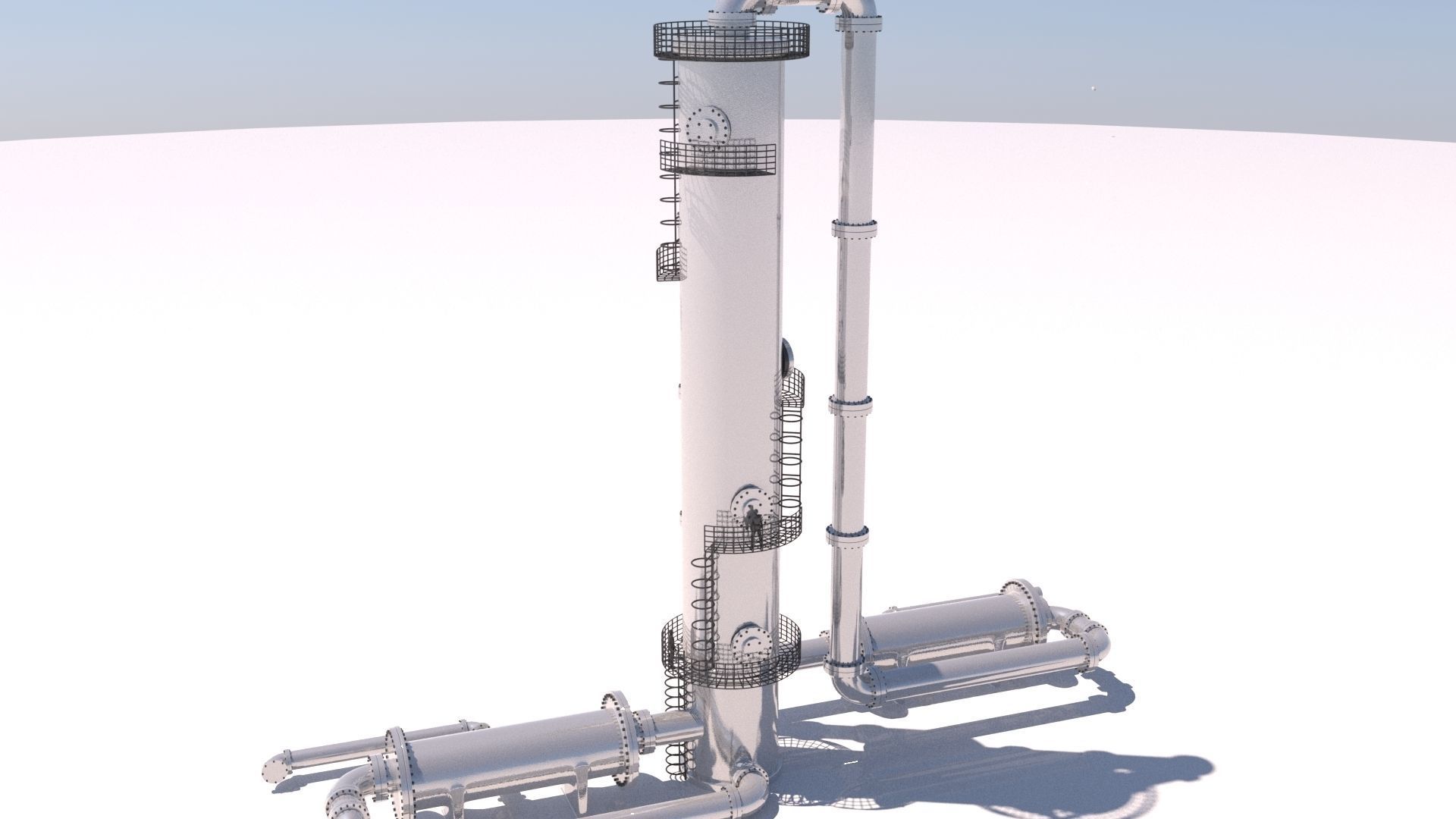 Refinery Distillation Column 05 3D model | CGTrader