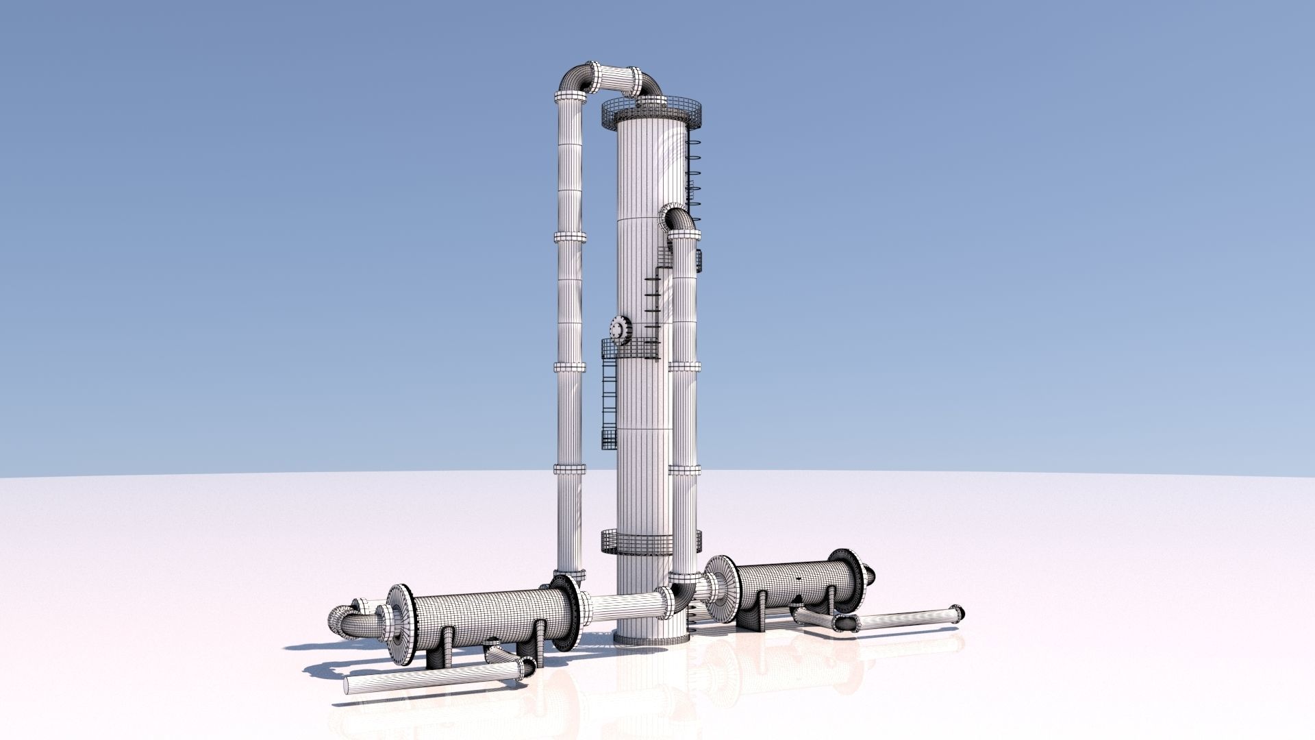 Refinery Distillation Column 05 3D model | CGTrader