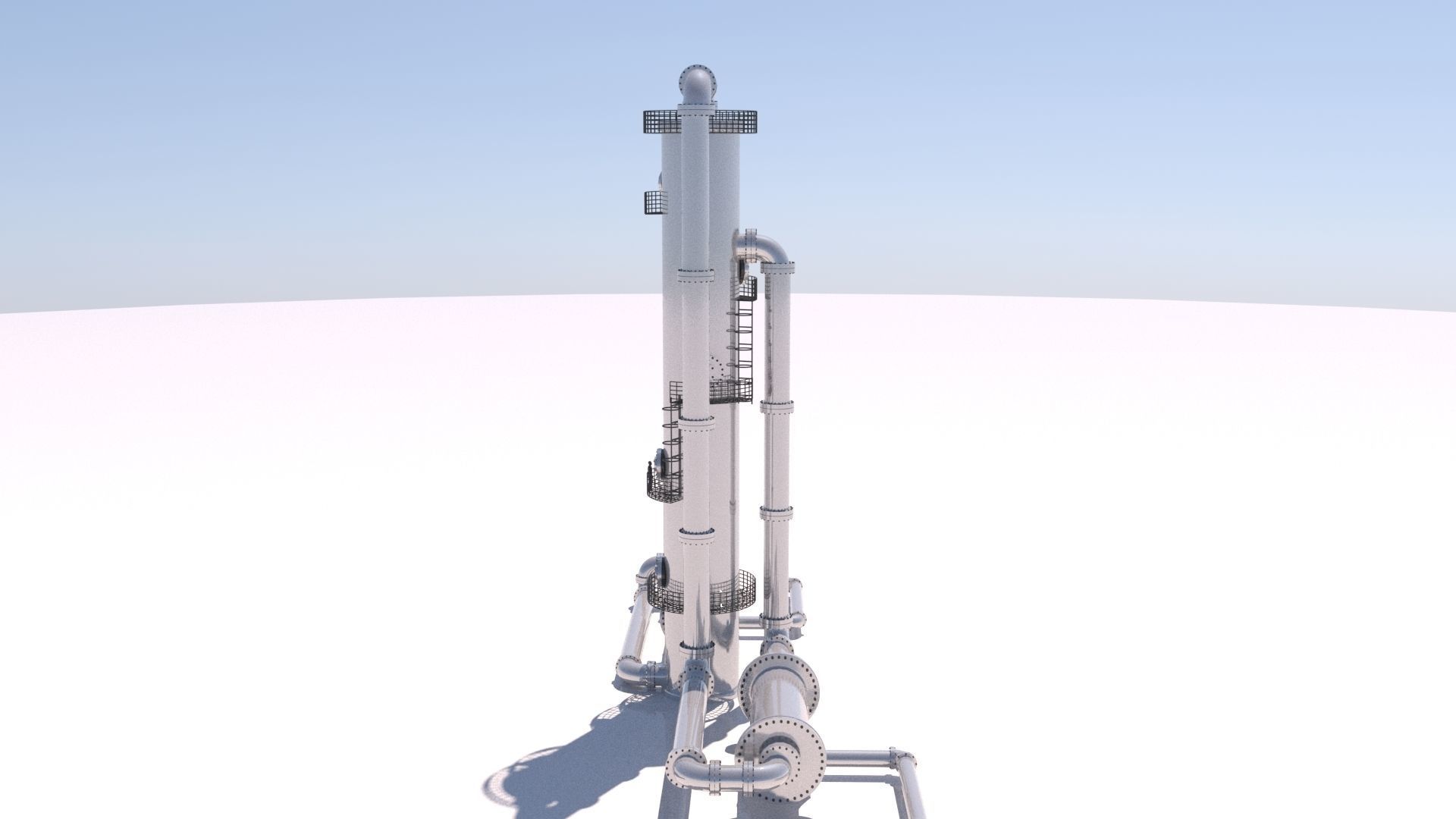 Refinery Distillation Column 05 3D model | CGTrader