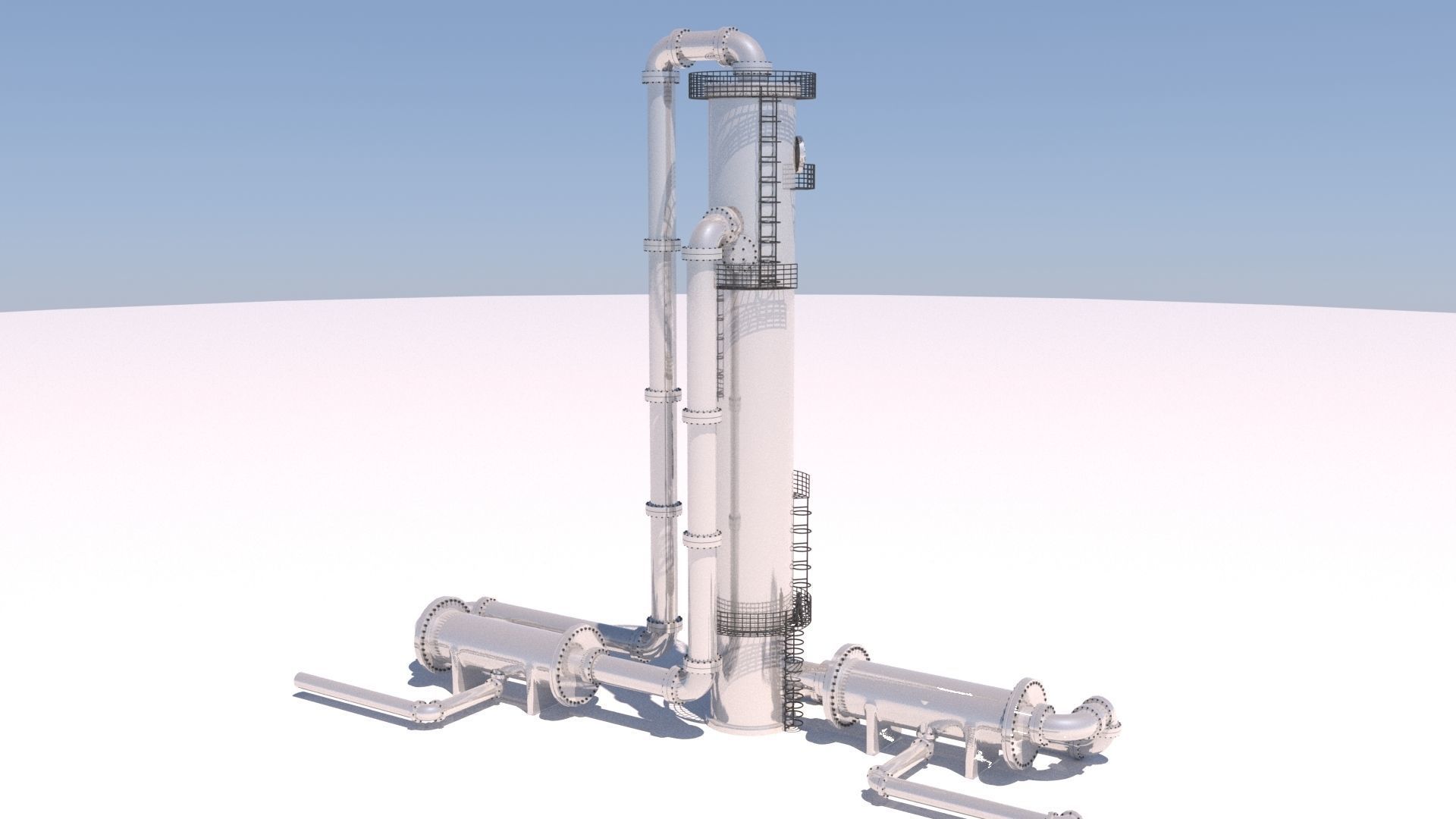 Refinery Distillation Column 05 3D model | CGTrader