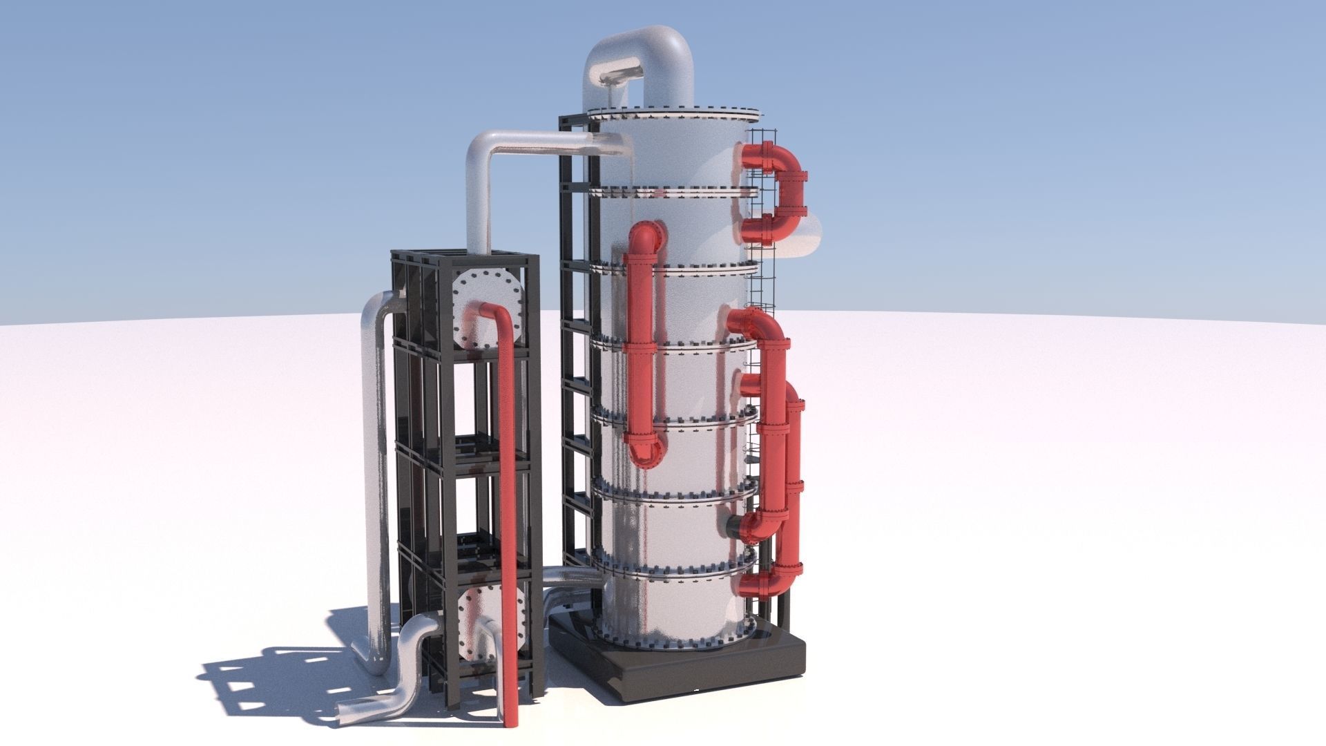 Refinery Distillation Column 06 3D model | CGTrader
