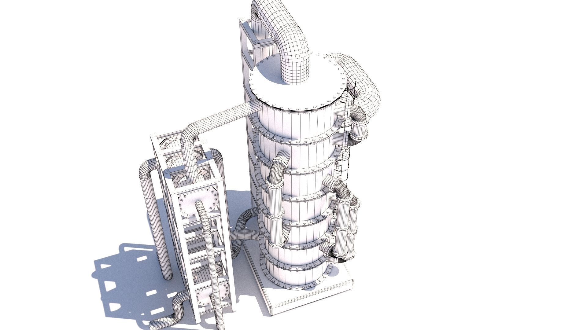 Refinery Distillation Column 06 3D model | CGTrader