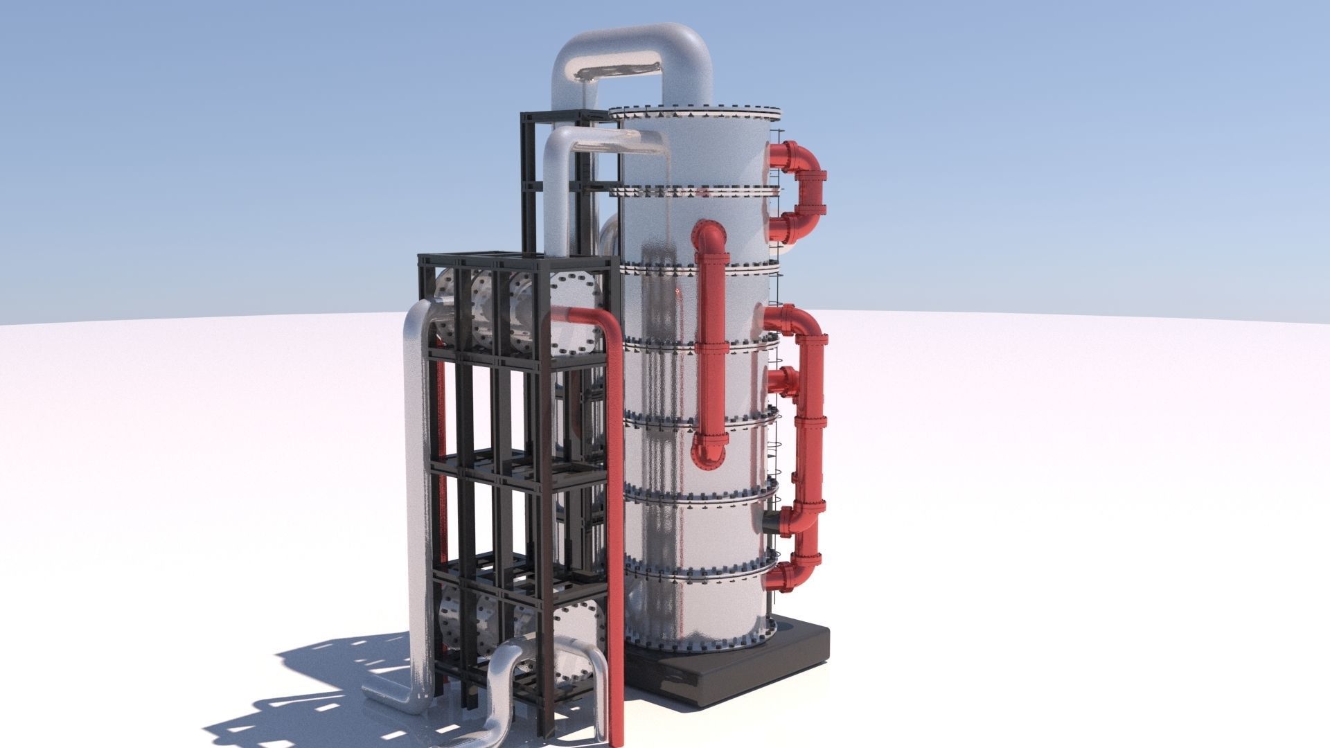 Refinery Distillation Column 06 3D model | CGTrader