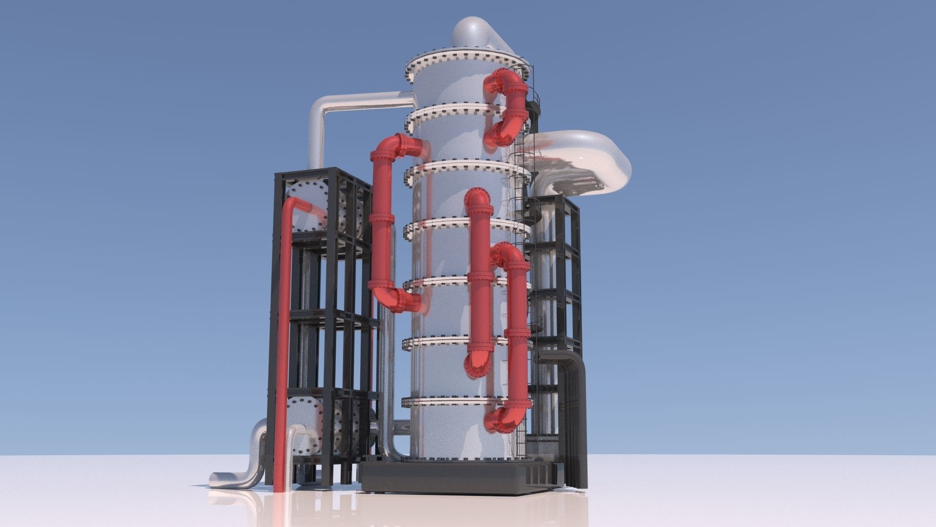 Refinery Distillation Column 06 3D model | CGTrader