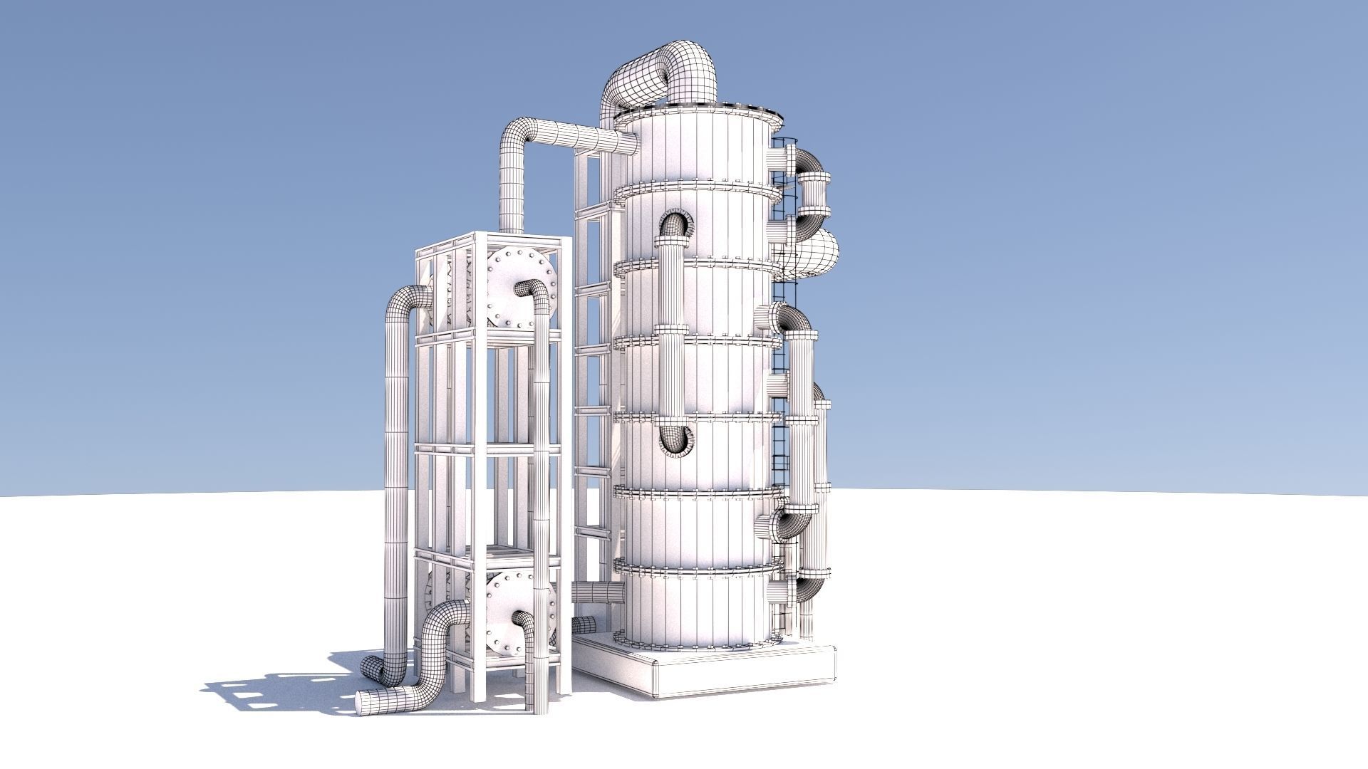 Refinery Distillation Column 06 3D model | CGTrader