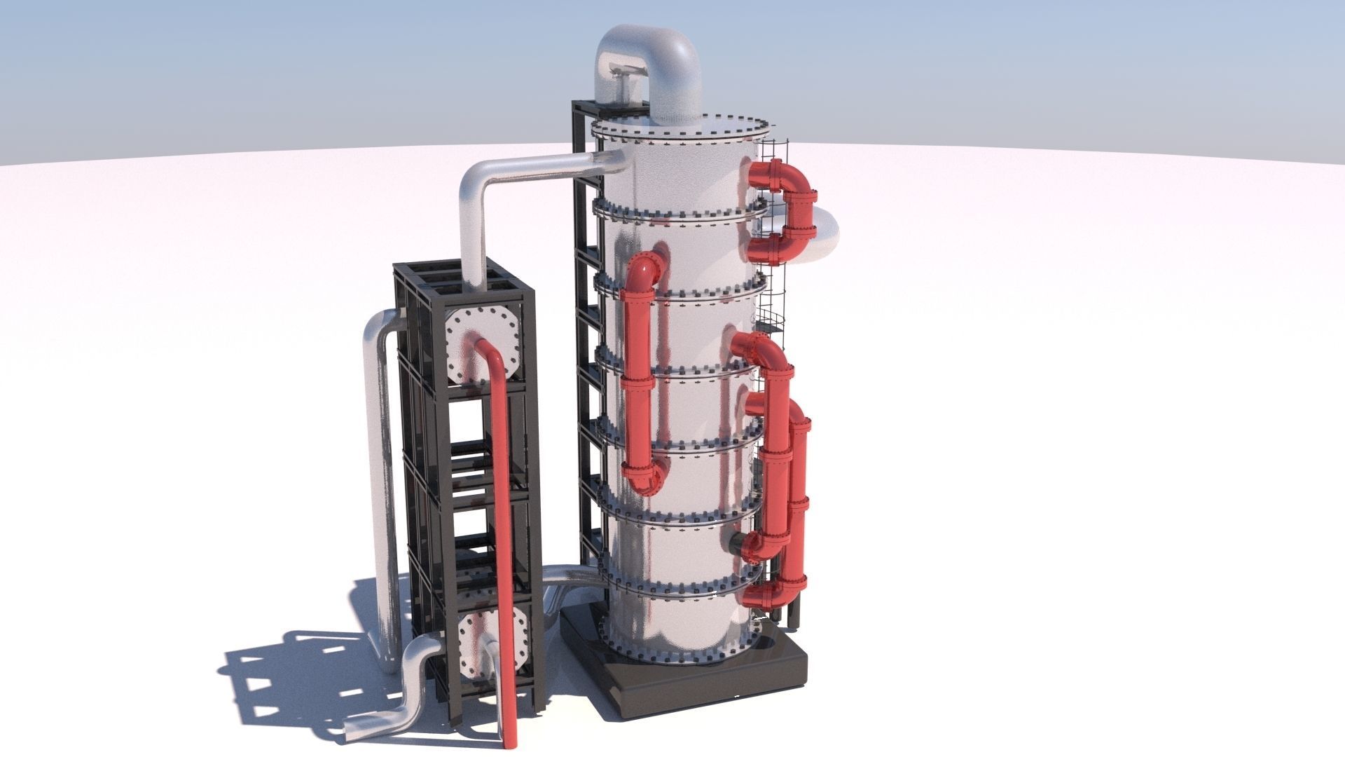 Refinery Distillation Column 06 3D model | CGTrader