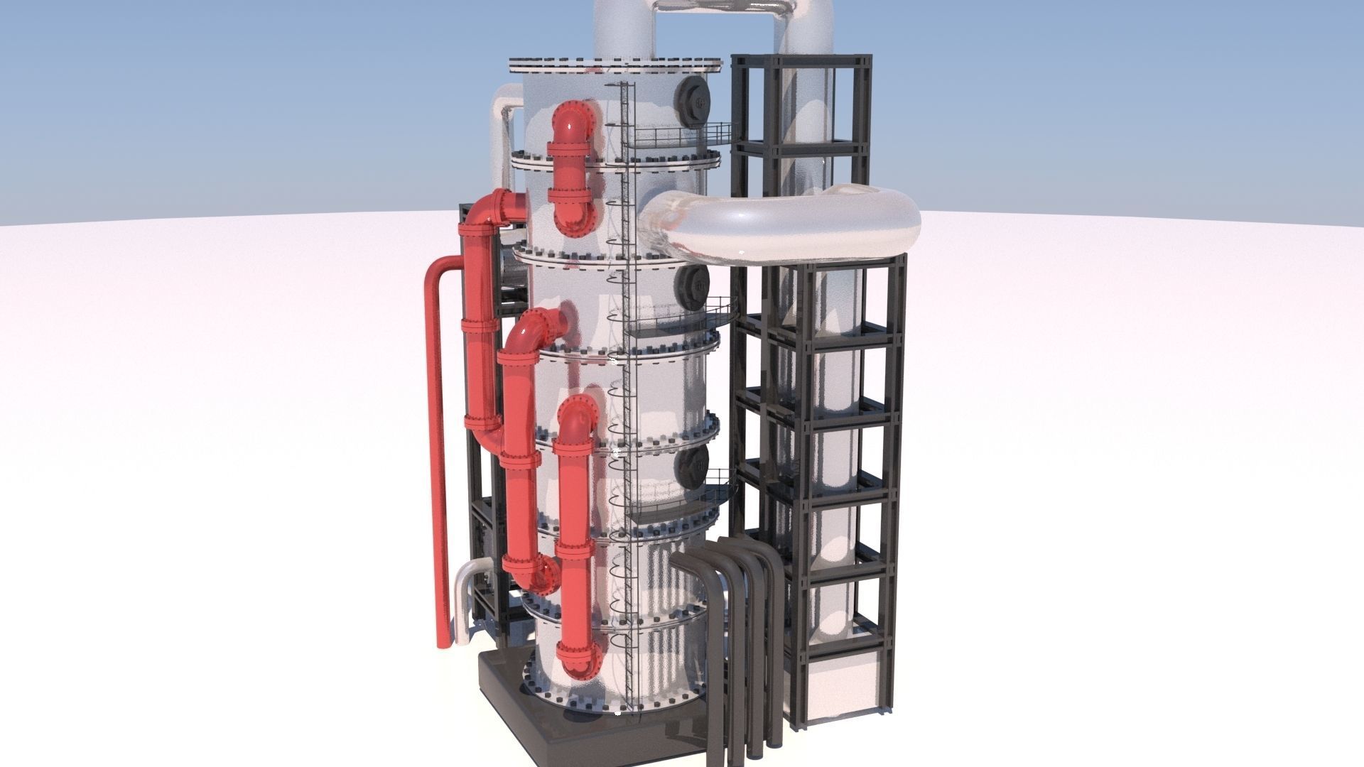 Refinery Distillation Column 06 3D model | CGTrader