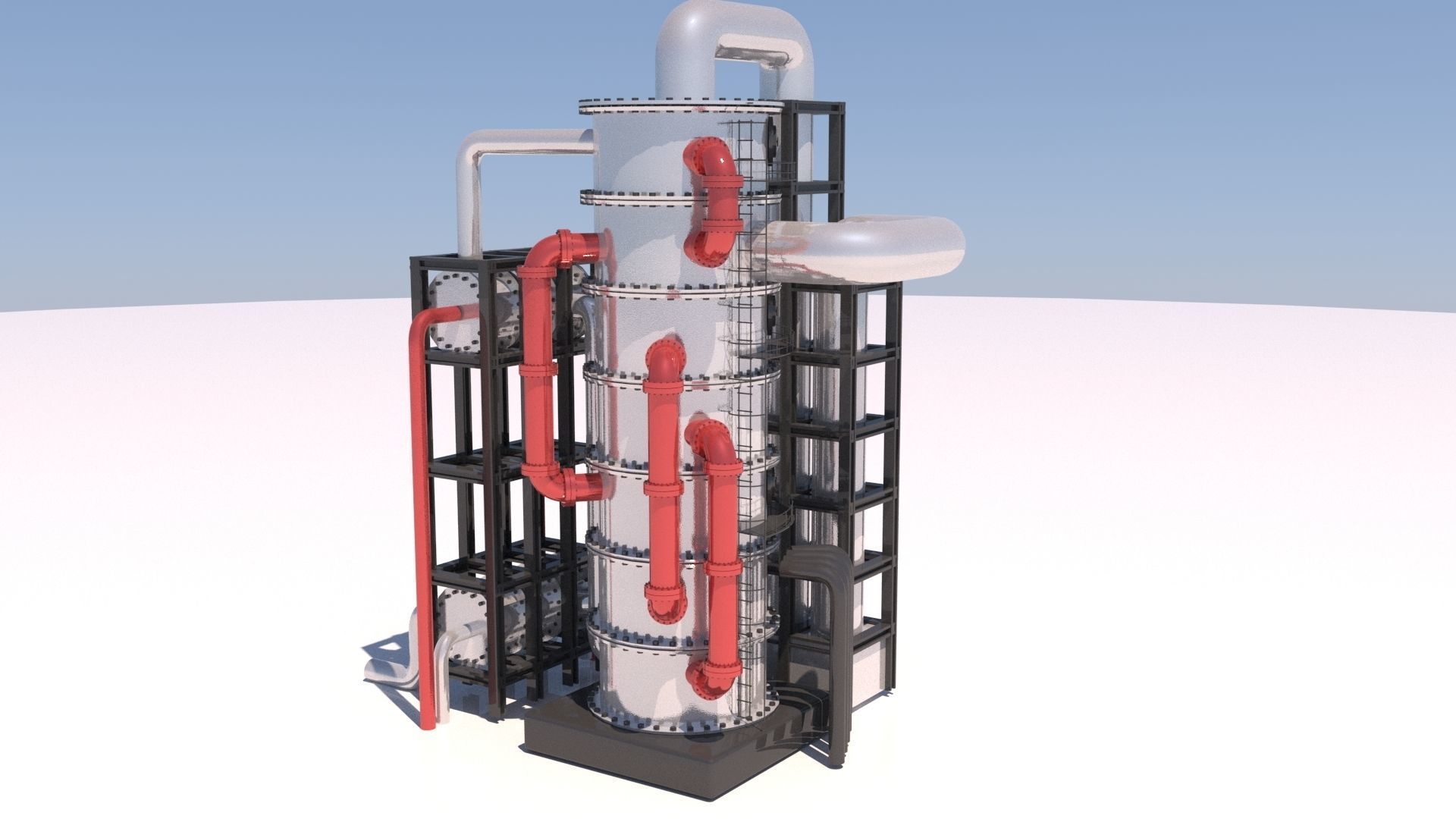 Refinery Distillation Column 06 3D model | CGTrader
