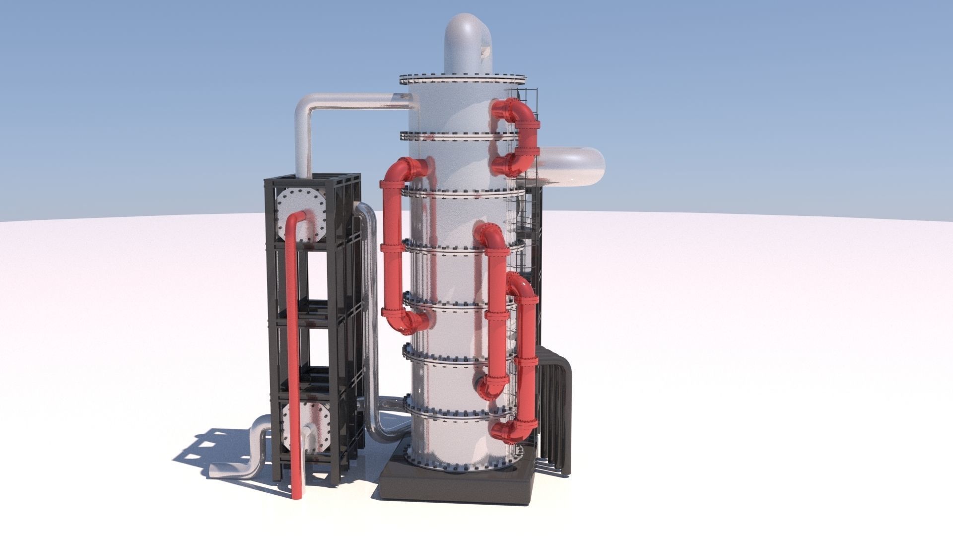 Refinery Distillation Column 06 3D model | CGTrader