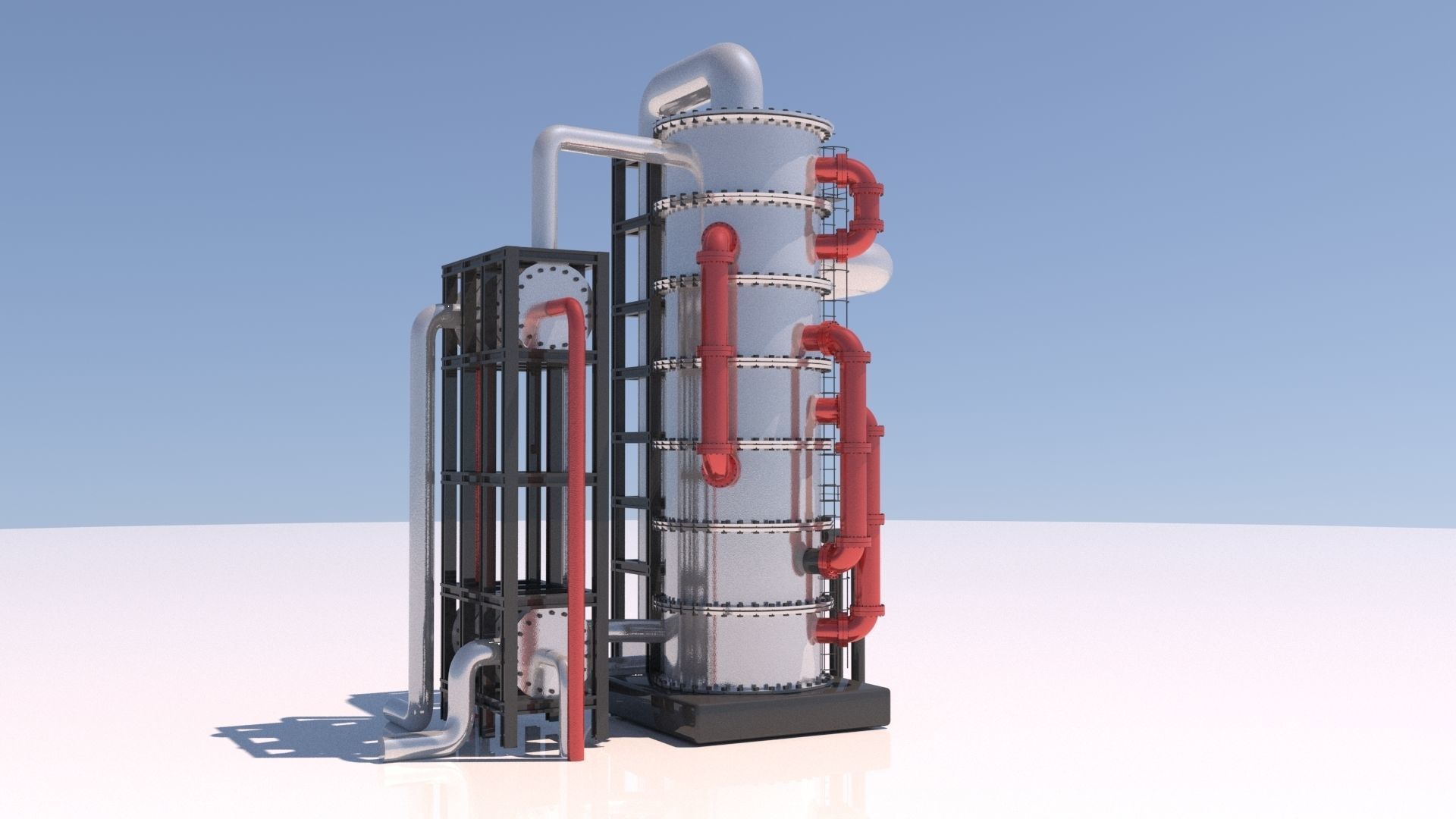 Refinery Distillation Column 06 3D model | CGTrader