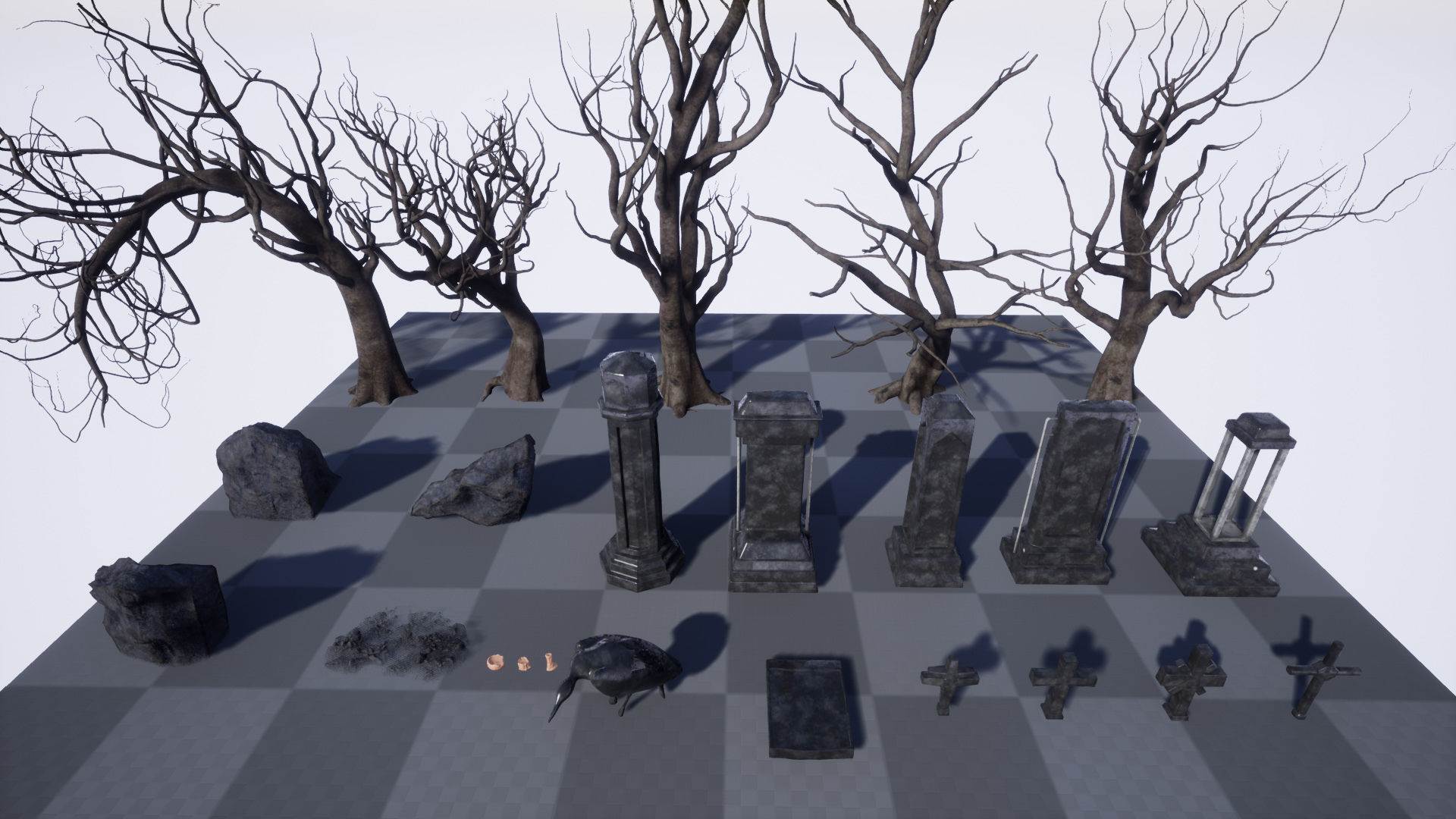 3D model Cursed Graveyard 24 Assets VR / AR / low-poly | CGTrader