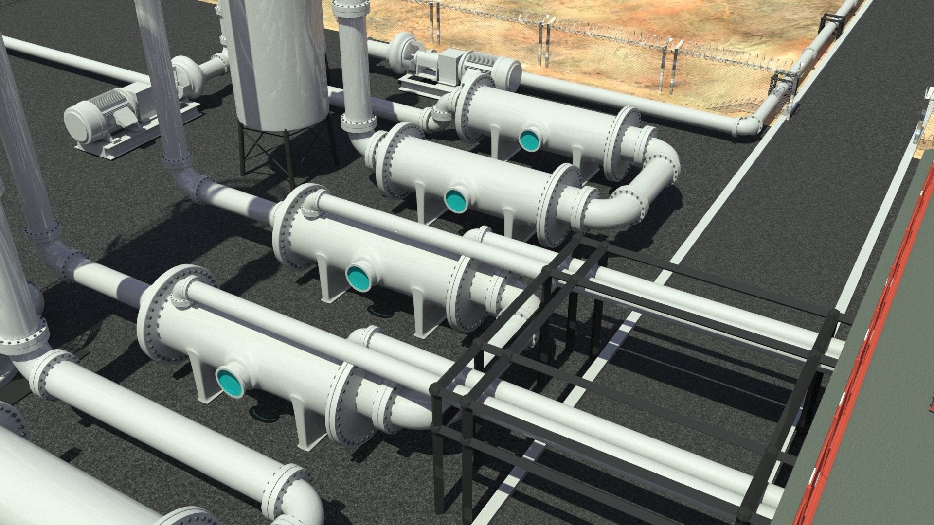 Chemical Plant for Dimethyl Ether production 3D model | CGTrader