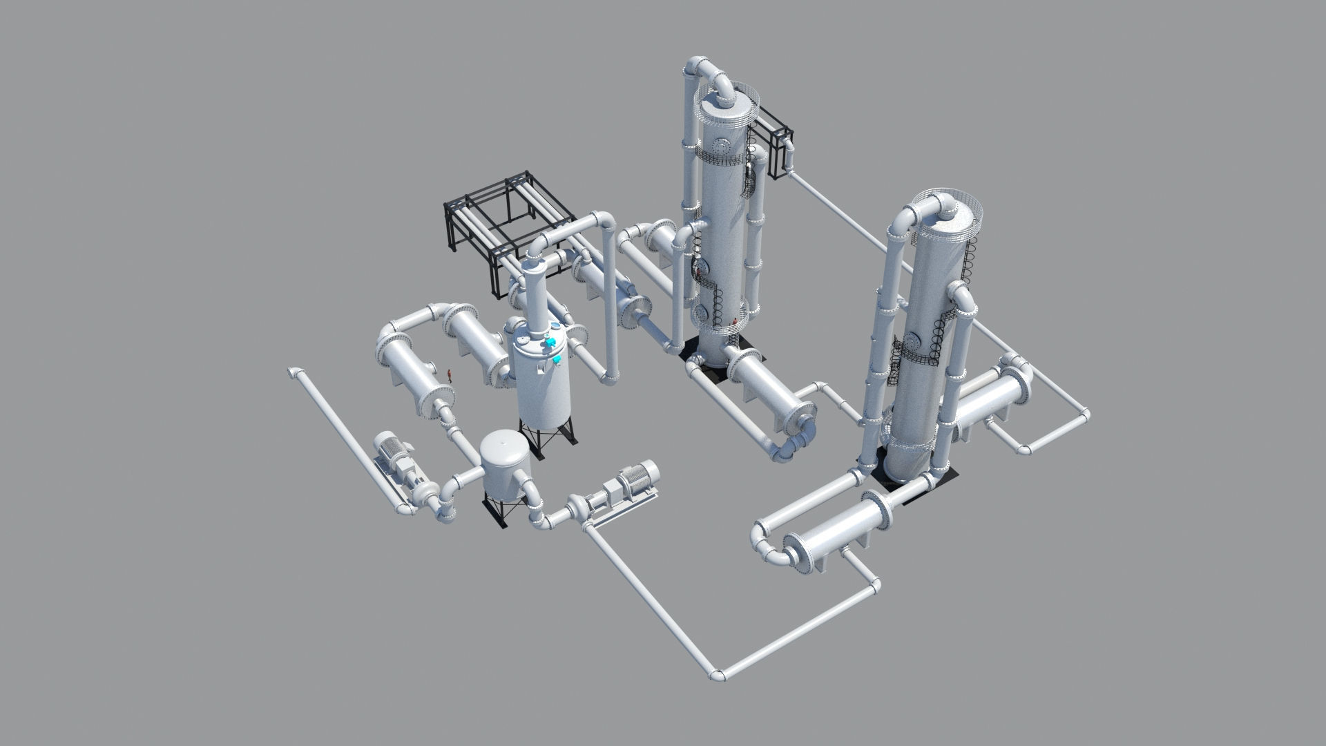 Chemical Plant for Dimethyl Ether production 3D model | CGTrader