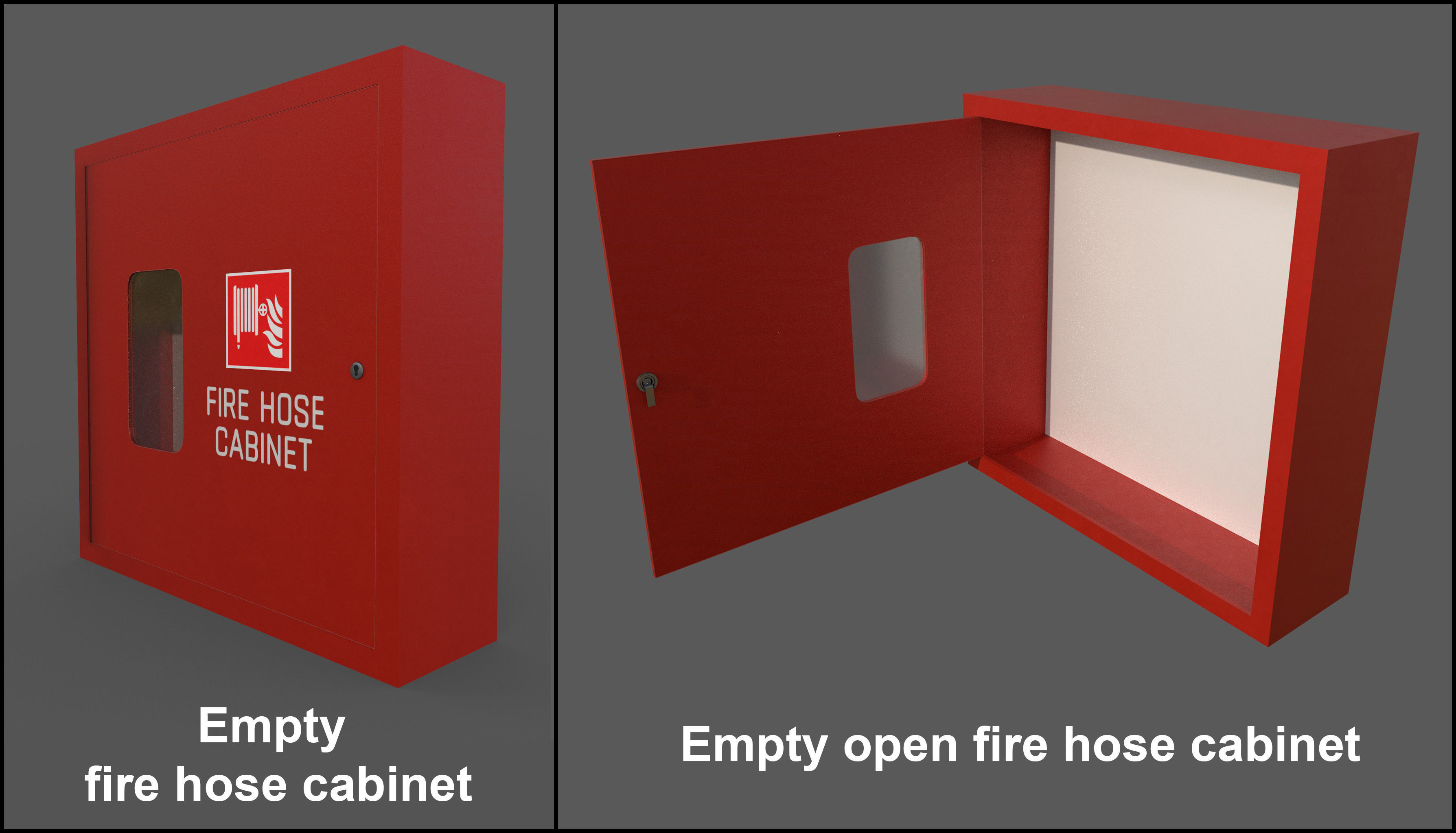Empty fire hose cabinet 3D model | CGTrader