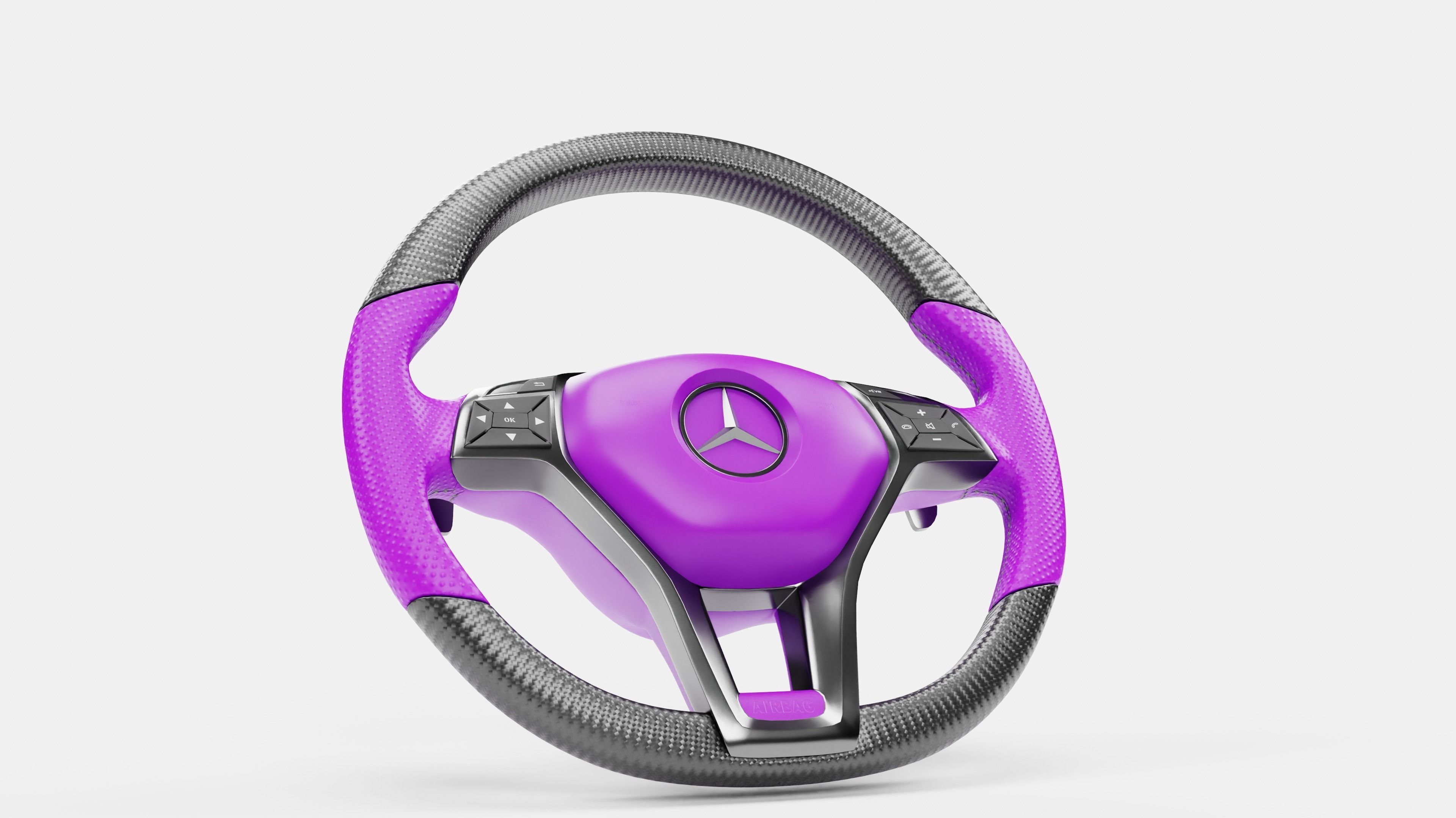 3d Steering Wheel With Purple Cover 3D model | CGTrader