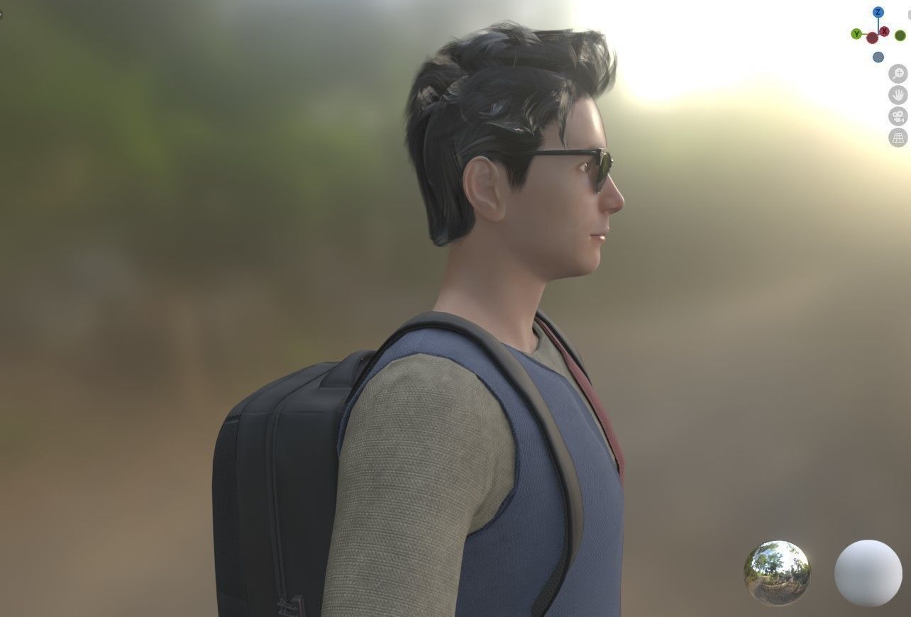 Photo-realistic Male Character in Camping Outfit to Animate 3D model ...