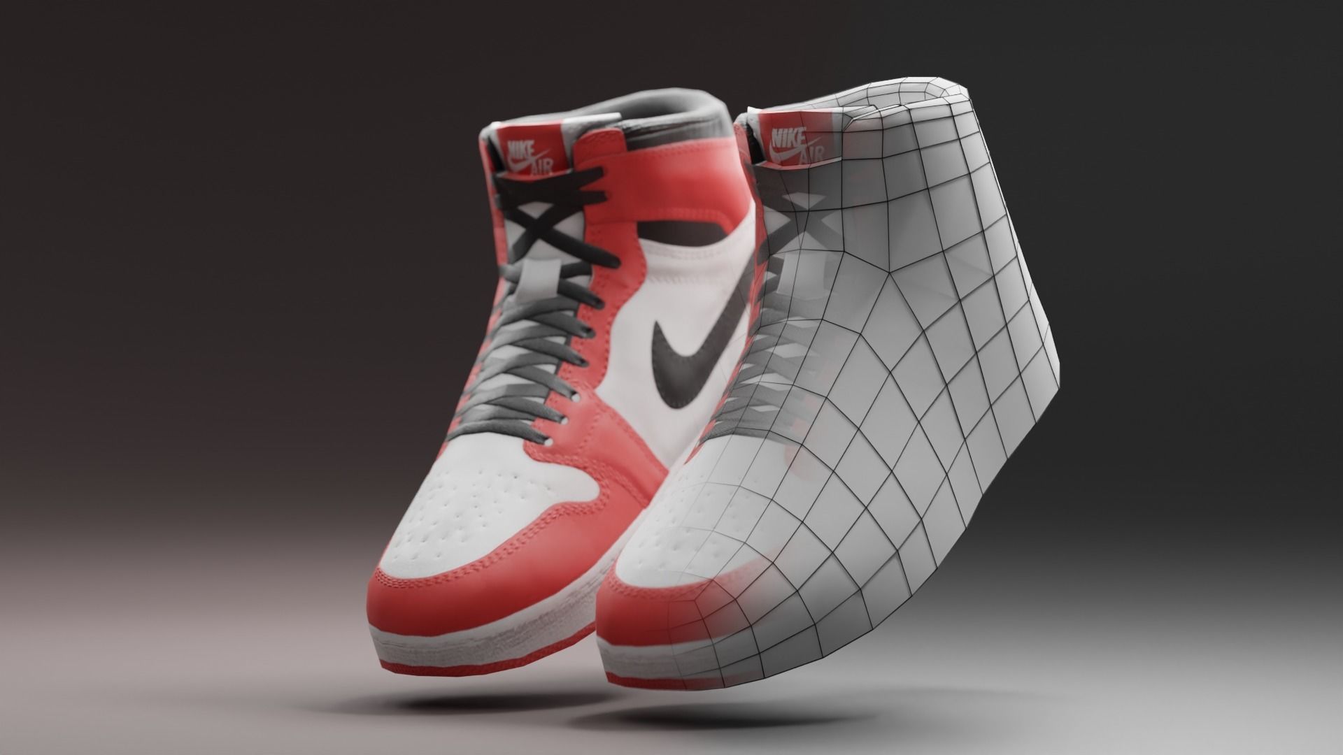 3D model Air Jordan Nike shoes - 02 - Low poly 3D Model VR / AR / low ...
