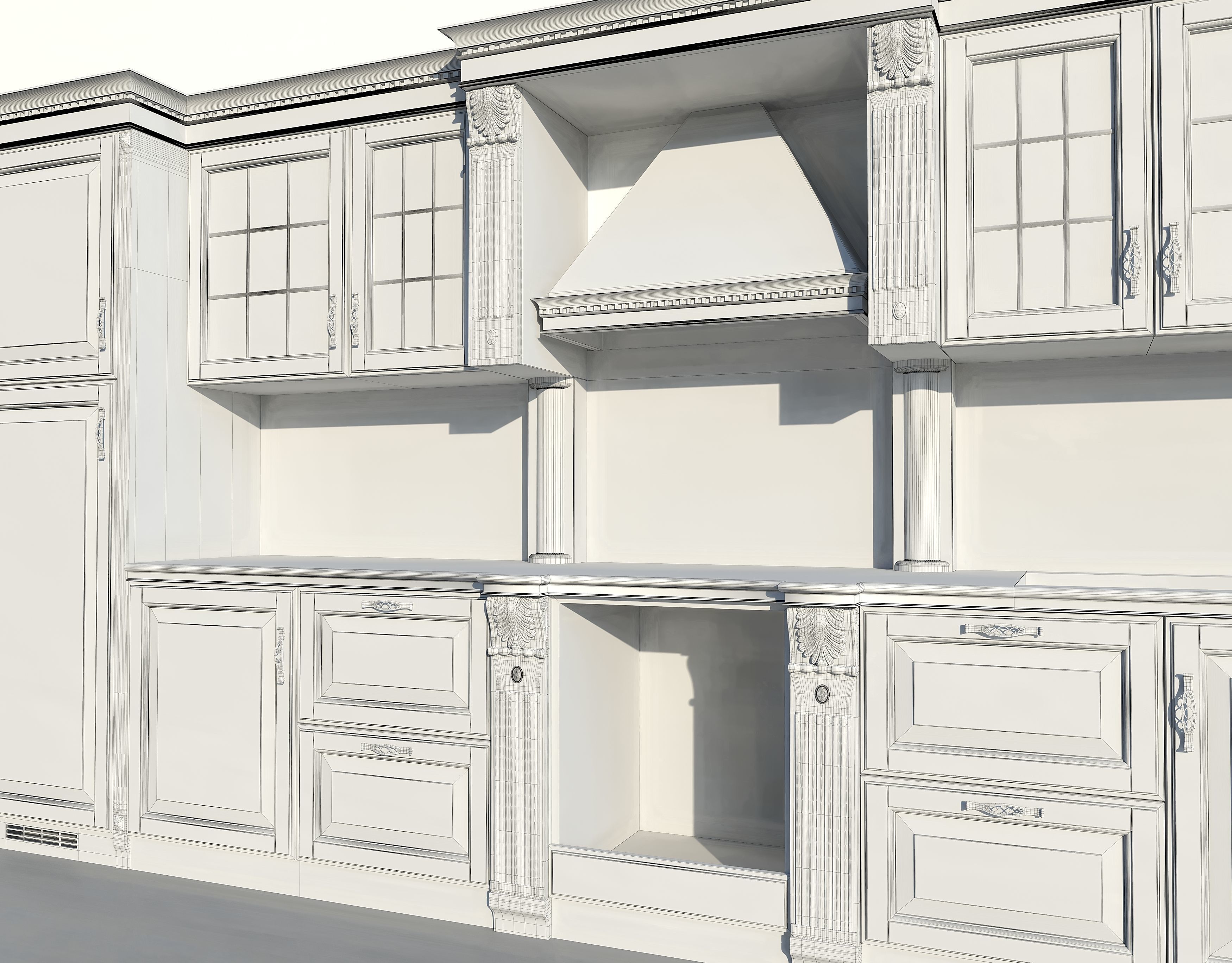 Classic style kitchen free 3D model | CGTrader