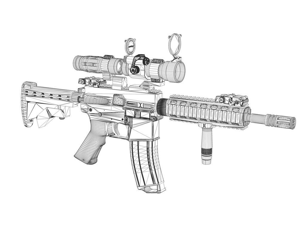 Colt M4A1 SOPMOD Aimpoint Desert Camo 3D model | CGTrader