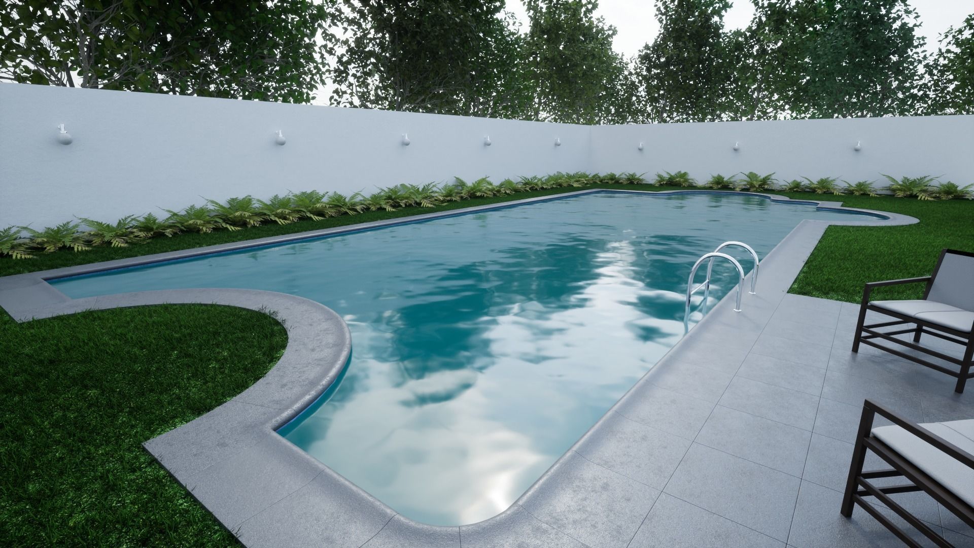swimming pool border 3D model | CGTrader