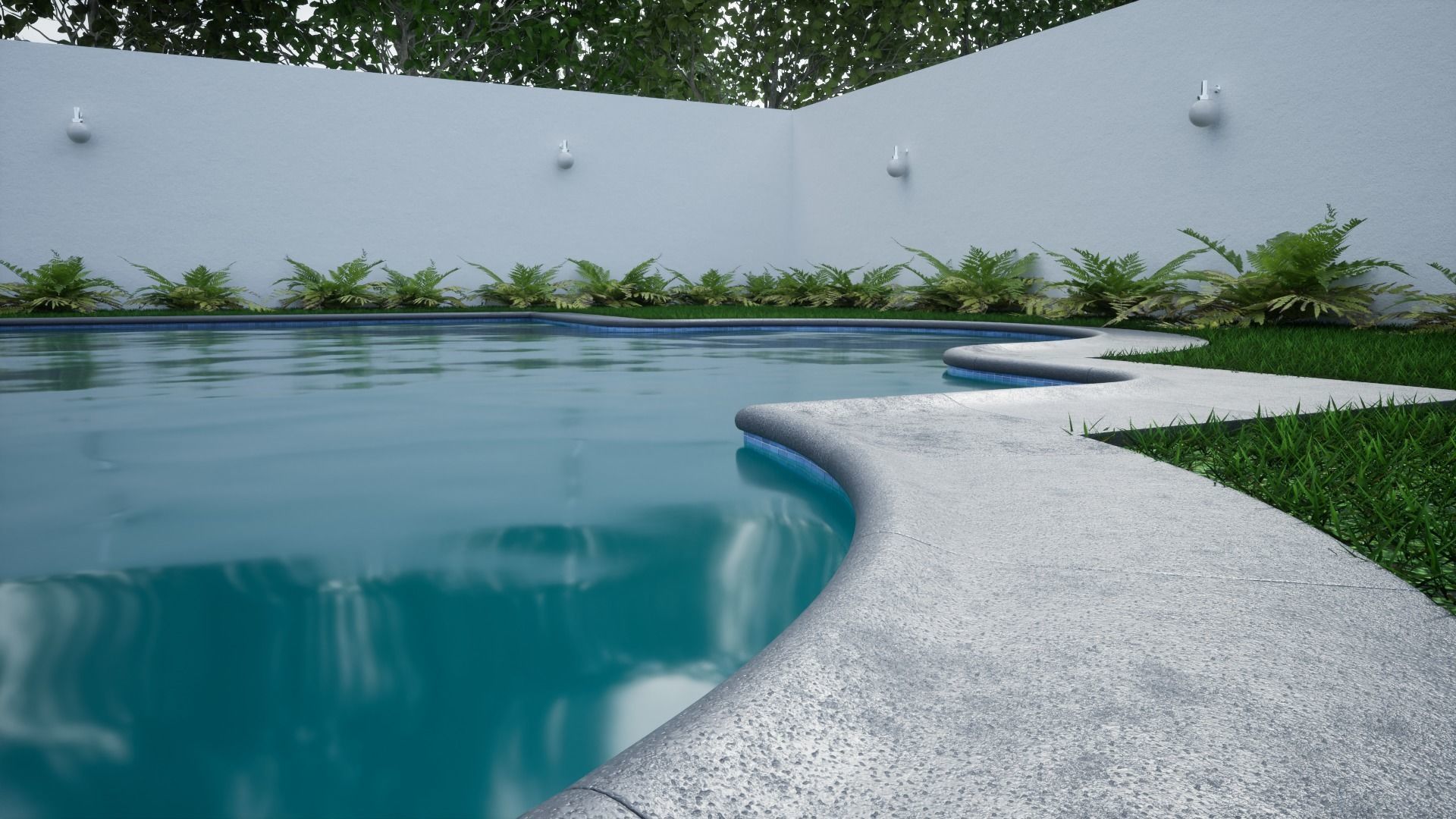 swimming pool border 3D model | CGTrader