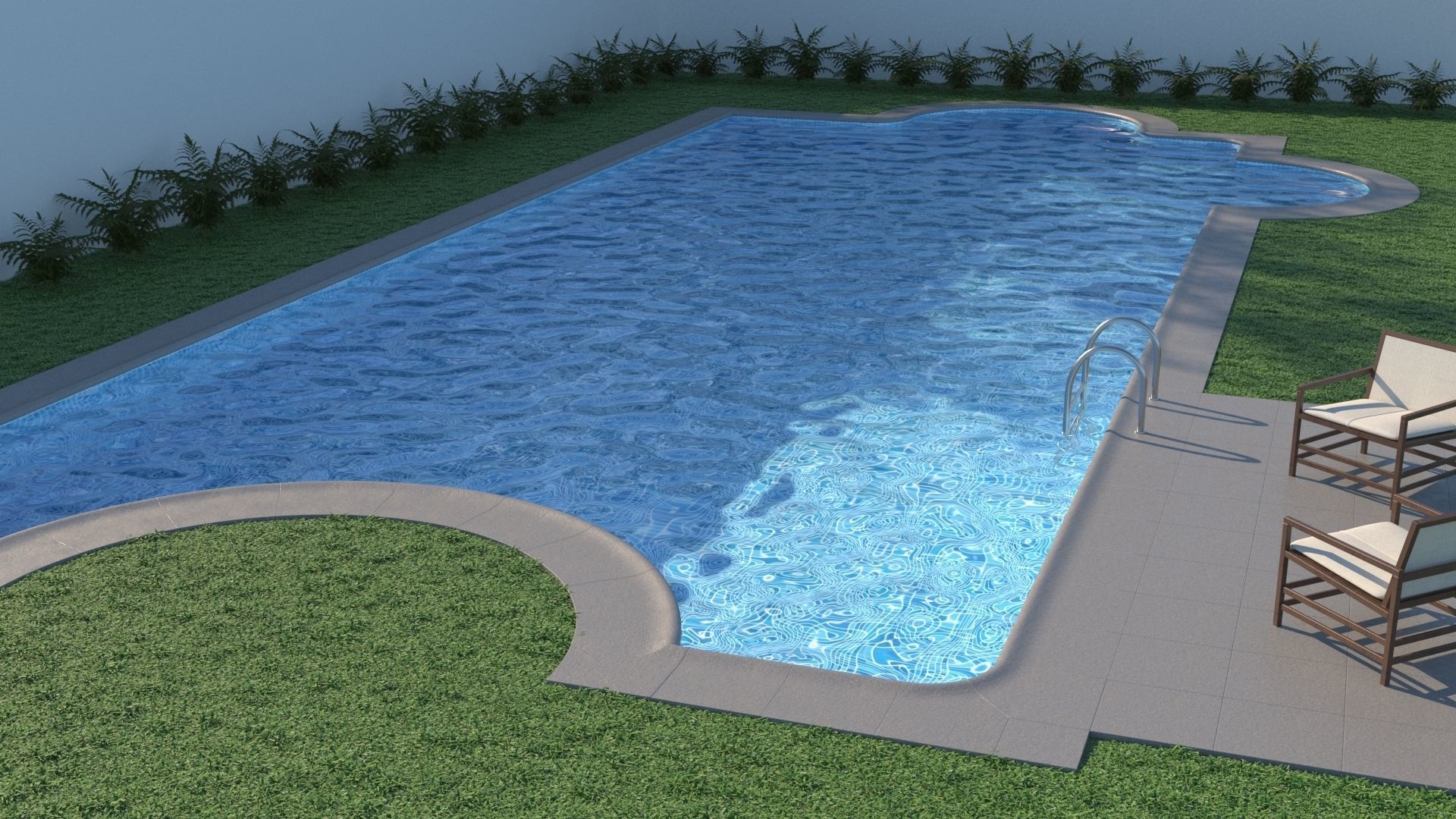 swimming pool border 3D model | CGTrader