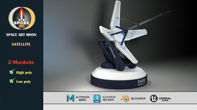 3D model satellite 04 VR / AR / low-poly | CGTrader
