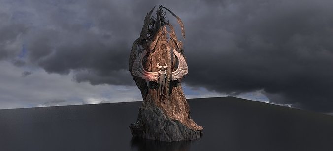 Arch angel Michael Cliff megastructure 3D model | CGTrader