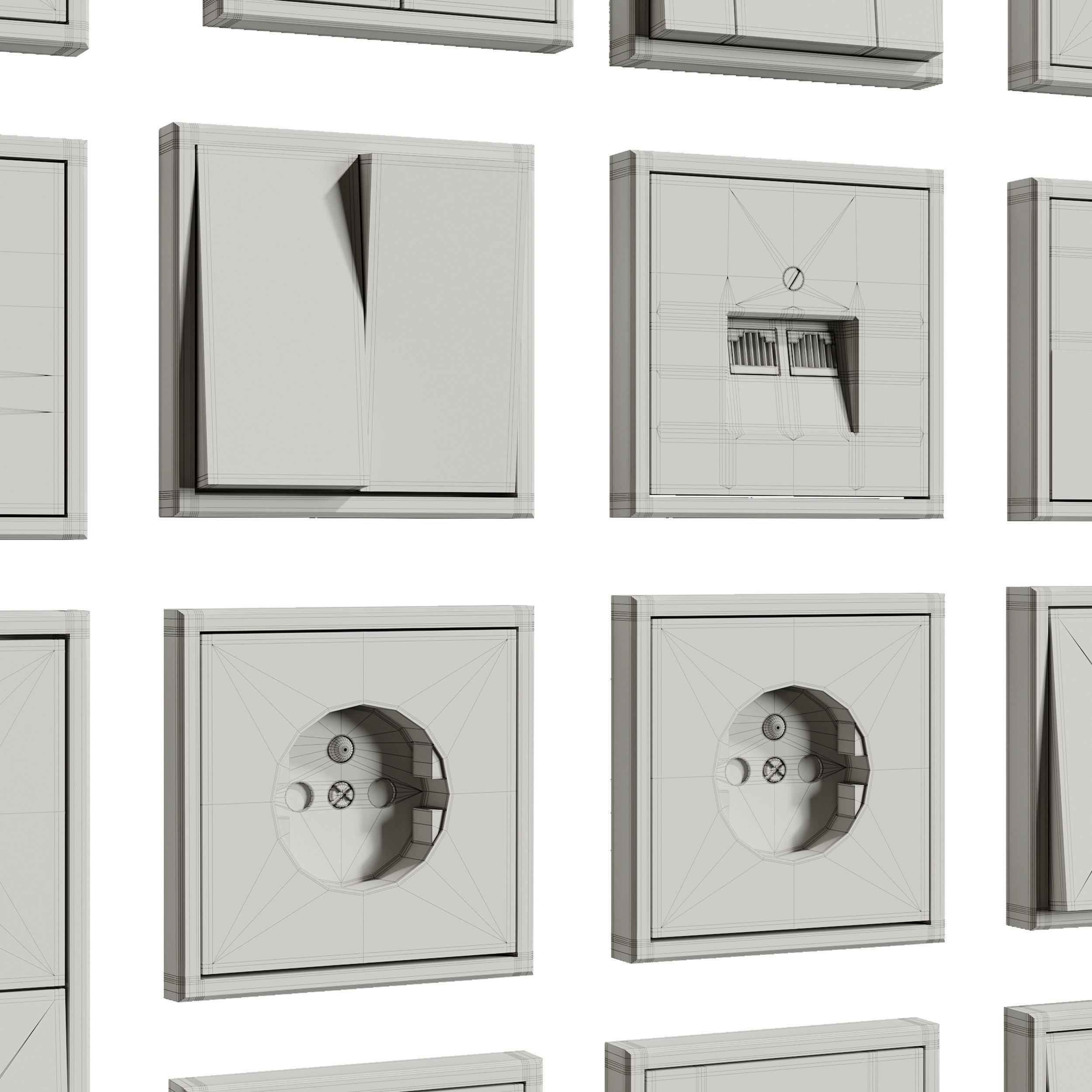 3D model switches and socket jung LS 990 Flat VR / AR / low-poly | CGTrader