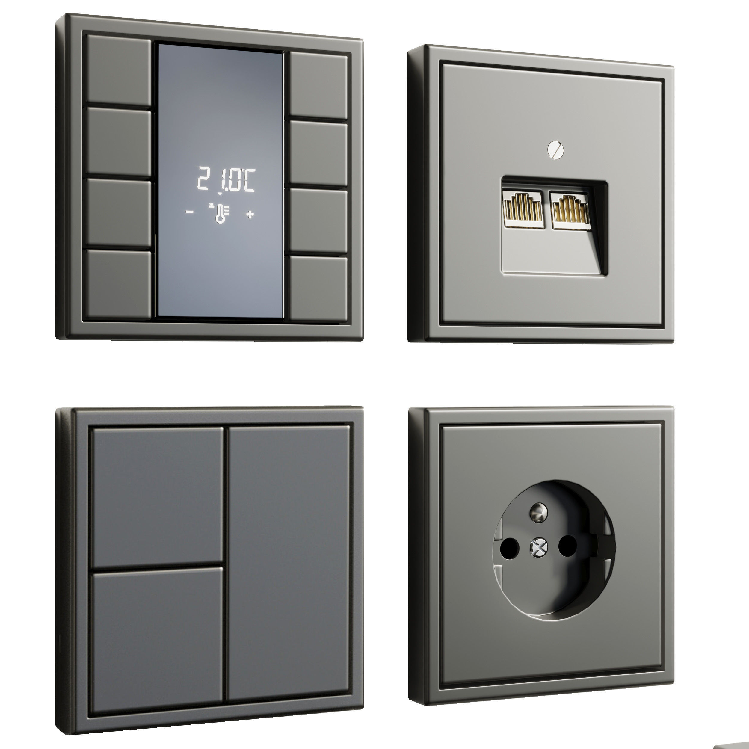 3D model switches and socket jung LS 990 Flat VR / AR / low-poly | CGTrader