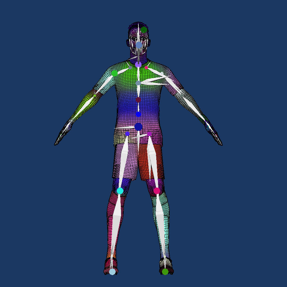 T-Pose body - face rigged Aubameyang Marseille 23-24 3D model animated ...