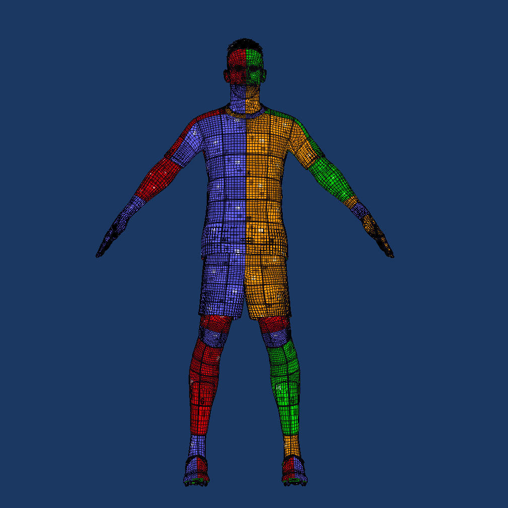 T-Pose body - face rigged Aubameyang Marseille 23-24 3D model animated ...