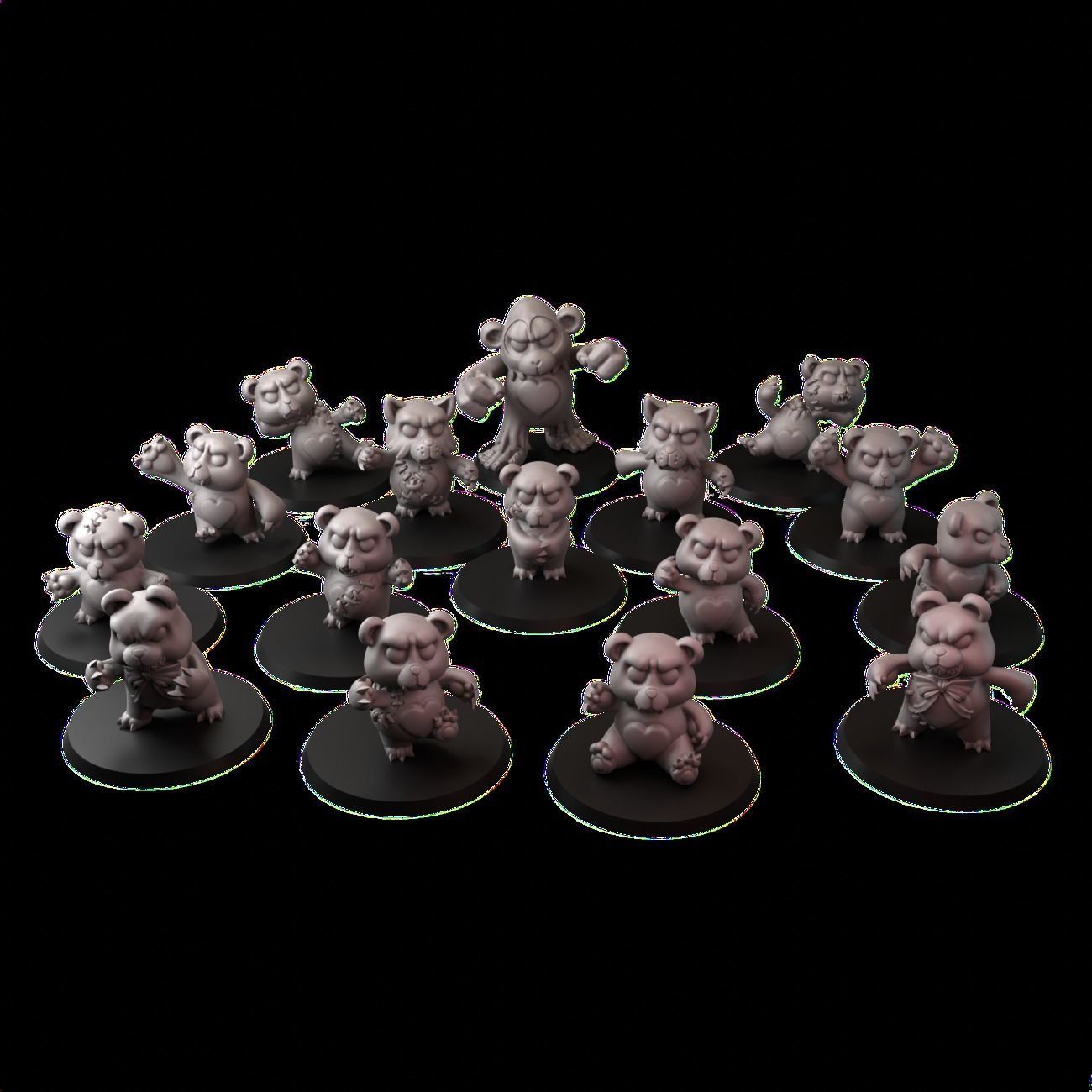 Killer Teddy bear Team 3D model 3D printable | CGTrader