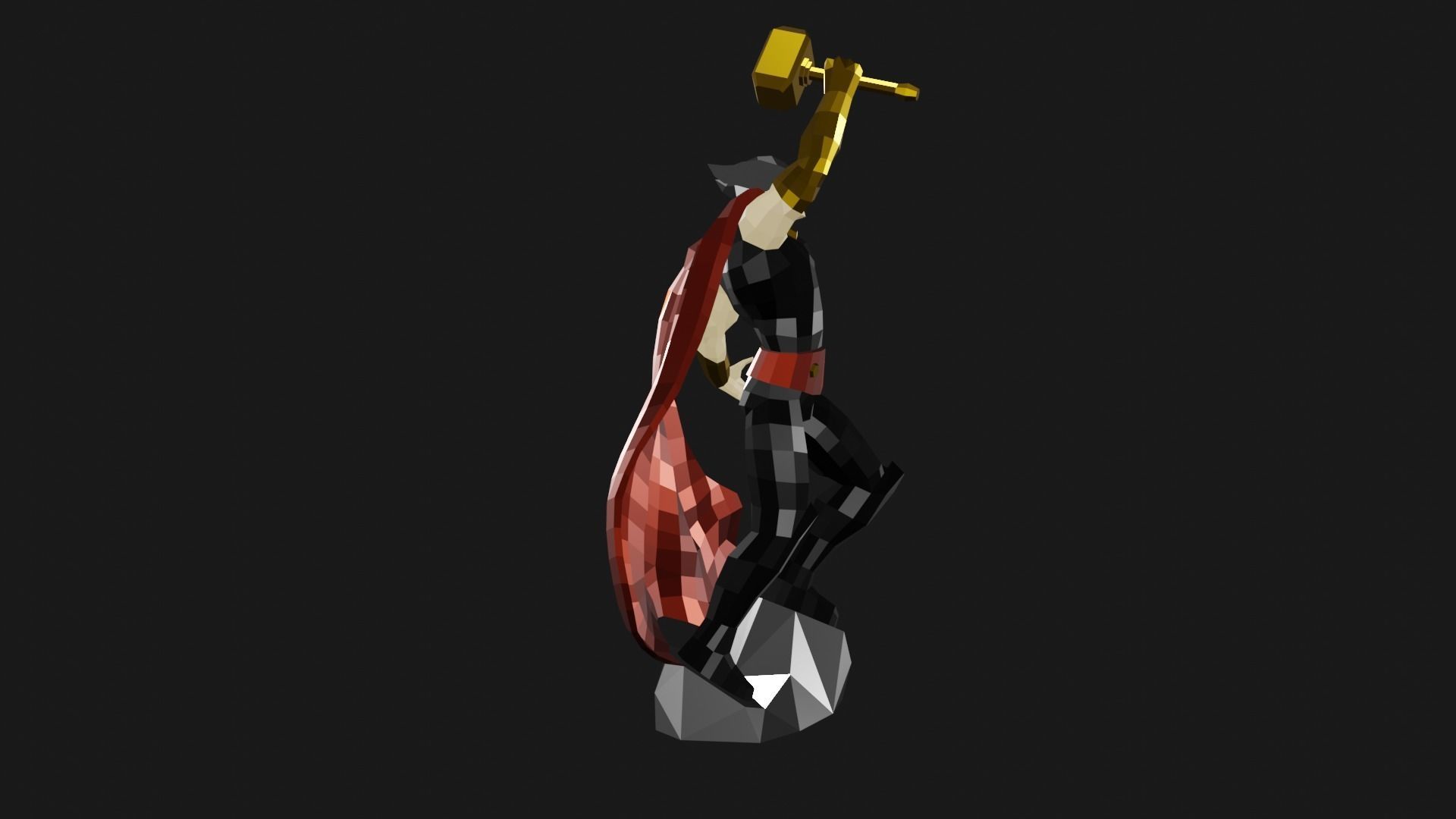 Low Poly Thor 3D Model 3D model 3D printable | CGTrader