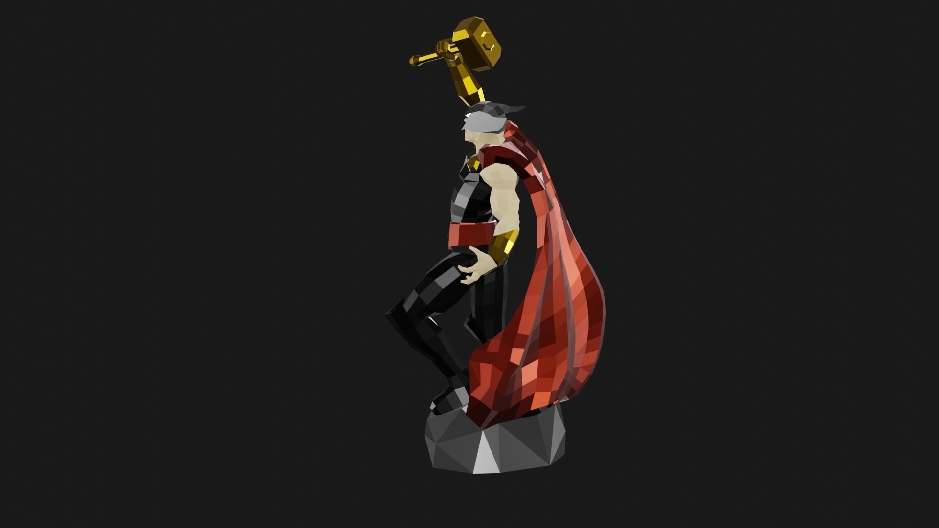 Low Poly Thor 3D Model 3D model 3D printable | CGTrader