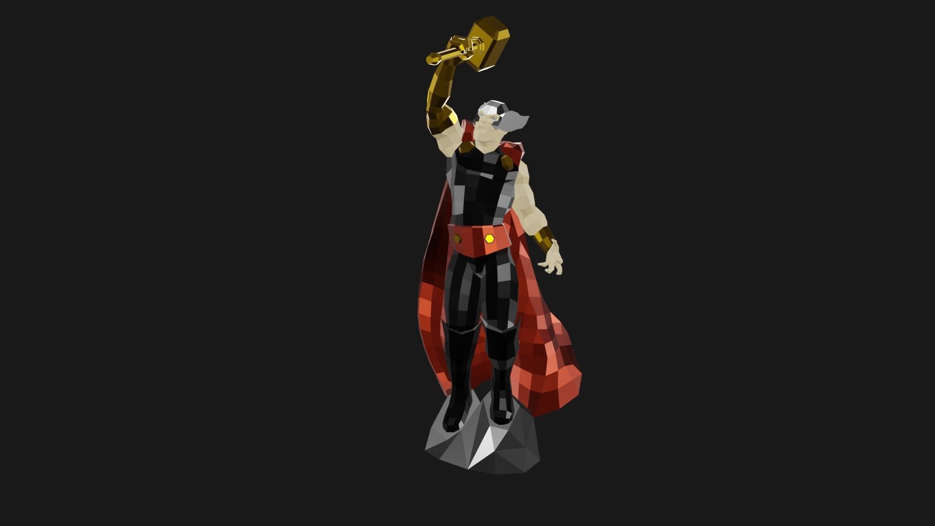 Low Poly Thor 3D Model 3D model 3D printable | CGTrader