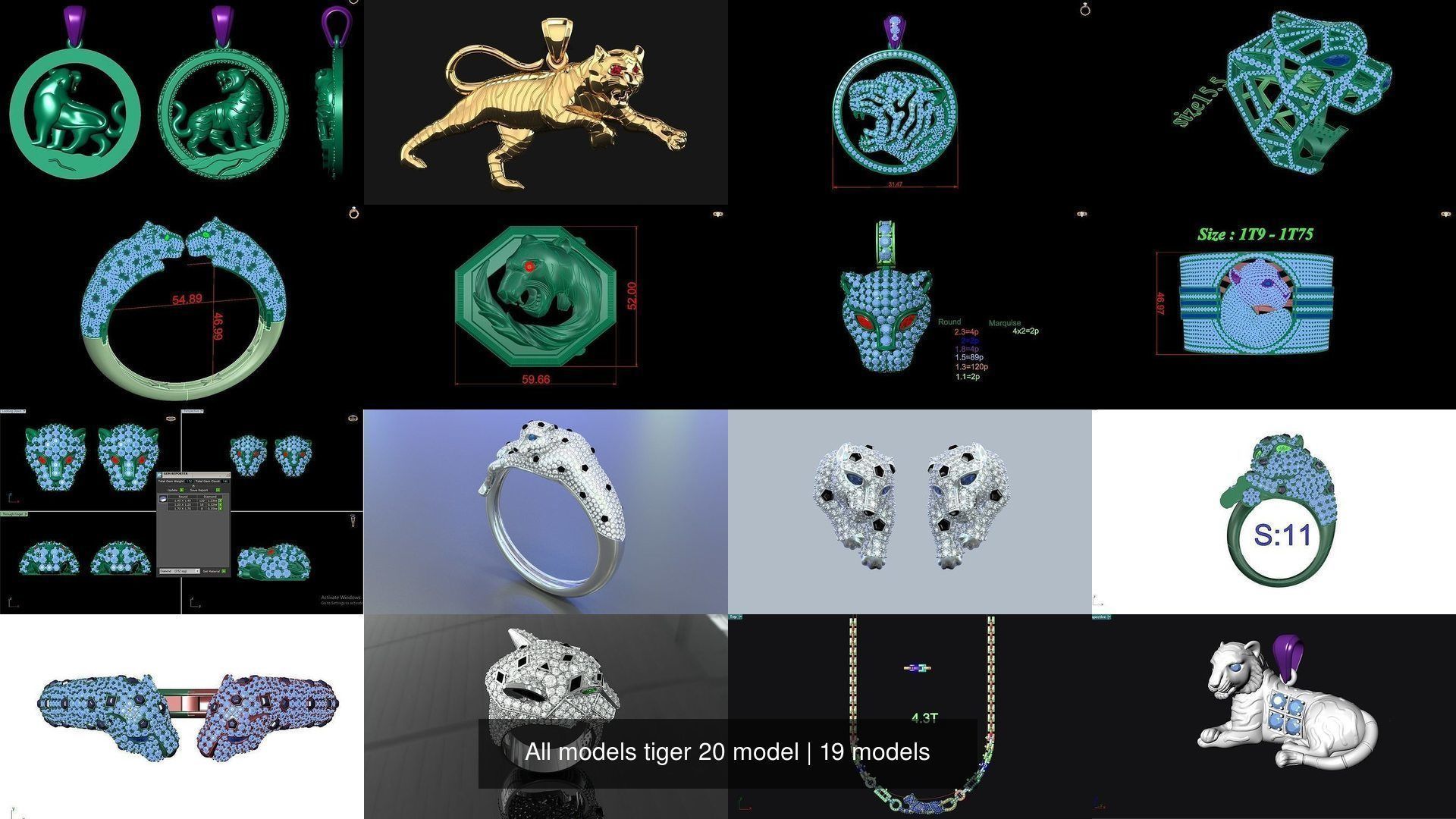 All models tiger 20 model 3D Model Collection 3D printable | CGTrader