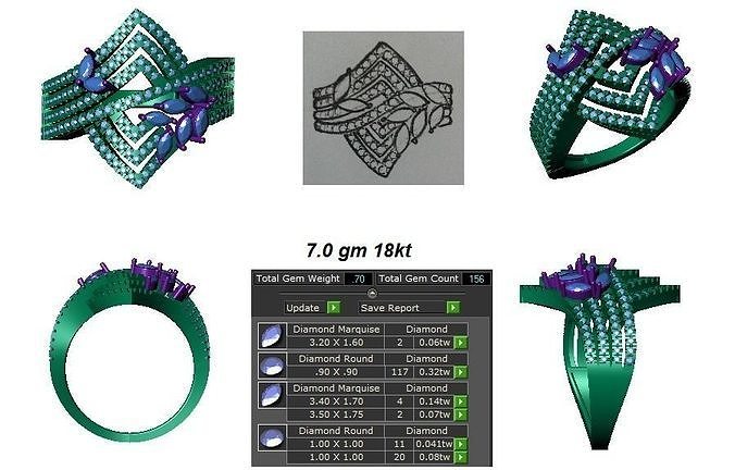 FANCY RINGS FOR WOMENS 53 3D model 3D printable | CGTrader