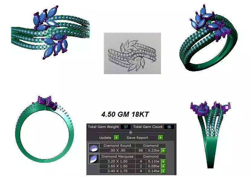 FANCY RINGS FOR WOMENS 3 3D model 3D printable | CGTrader