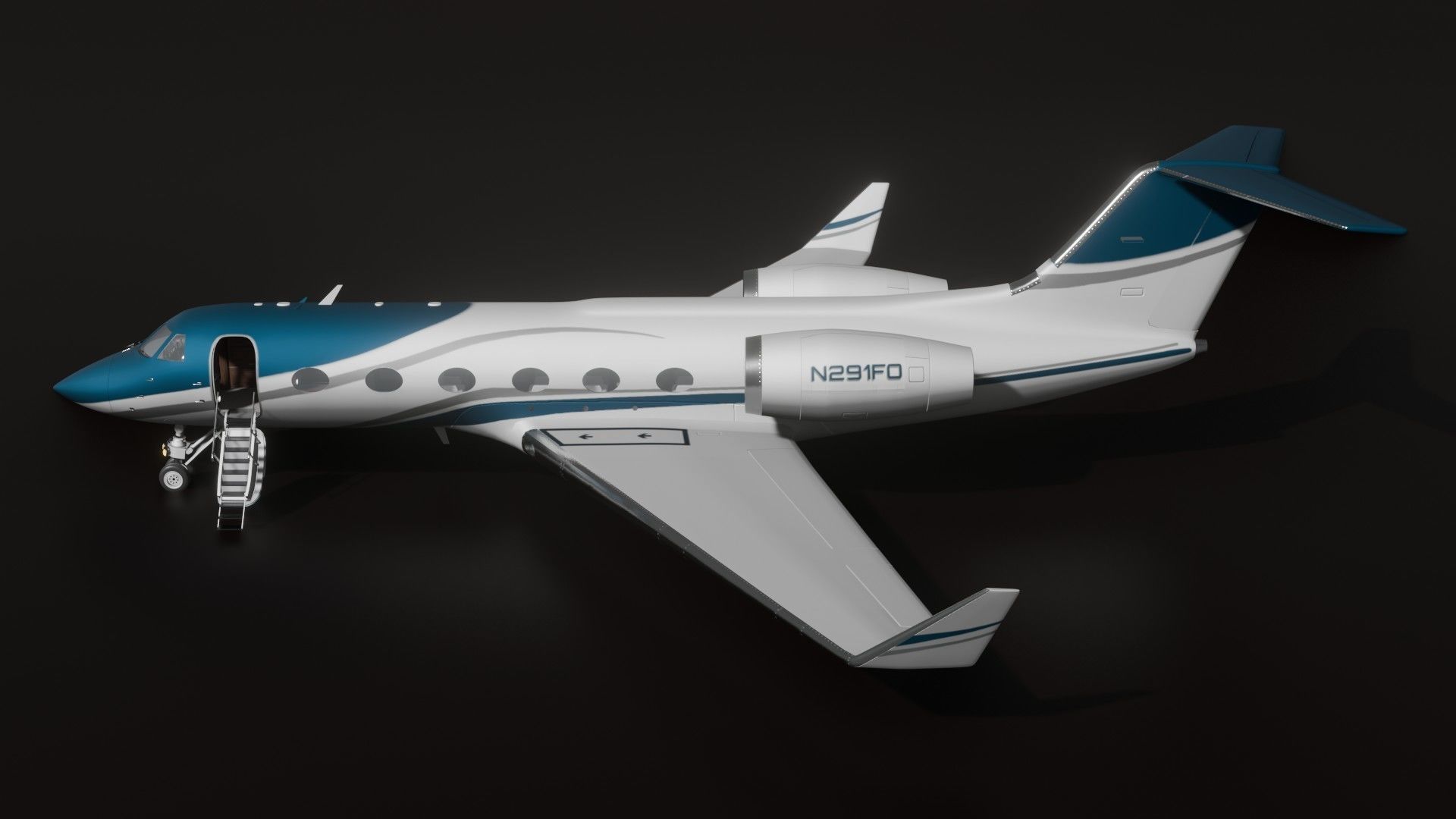 3D model Gulfstream IV Private Jet VR / AR / low-poly | CGTrader