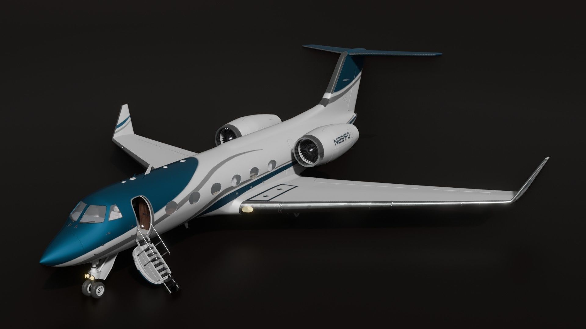 3D model Gulfstream IV Private Jet VR / AR / low-poly | CGTrader