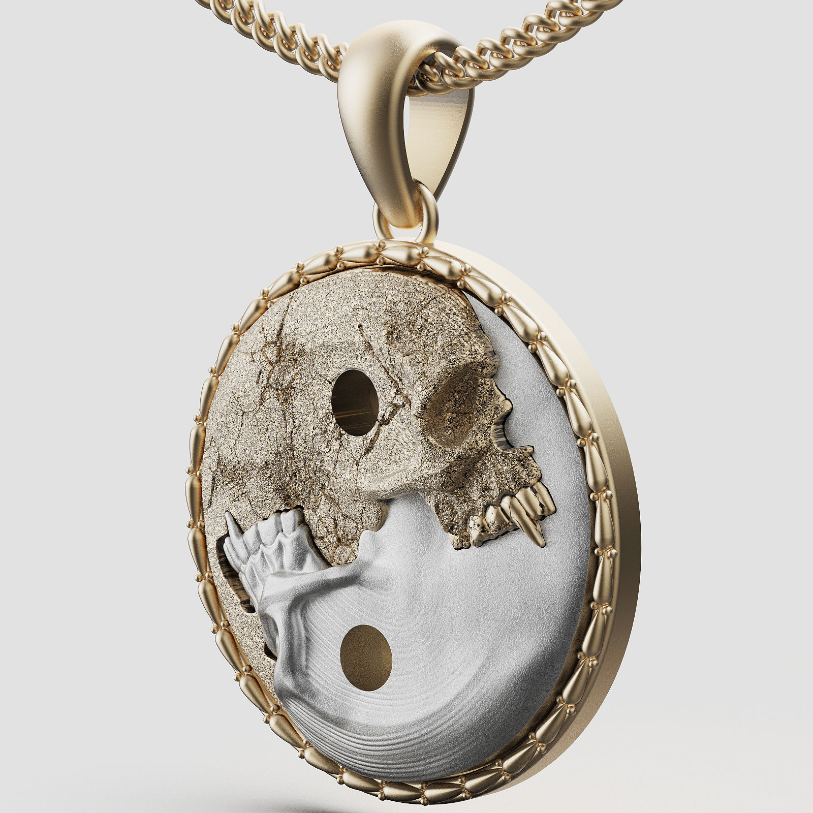 Ying yang pendant silver gold printable jewelry 3D model 3D model 3D ...
