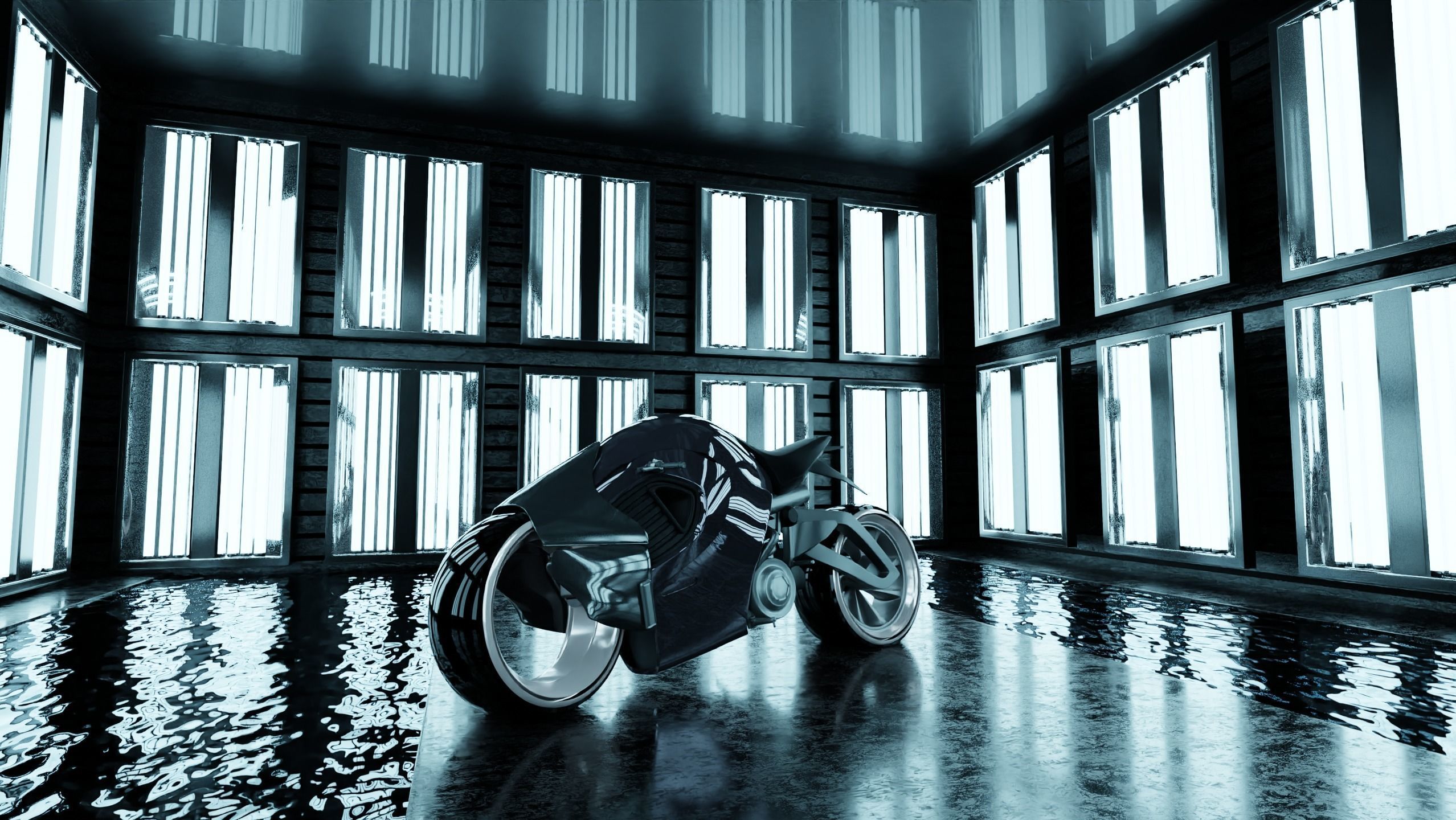 Custom Garage With Pool 3D Model - FBX-OBJ-MTL AND BLEND FILES 3D model ...