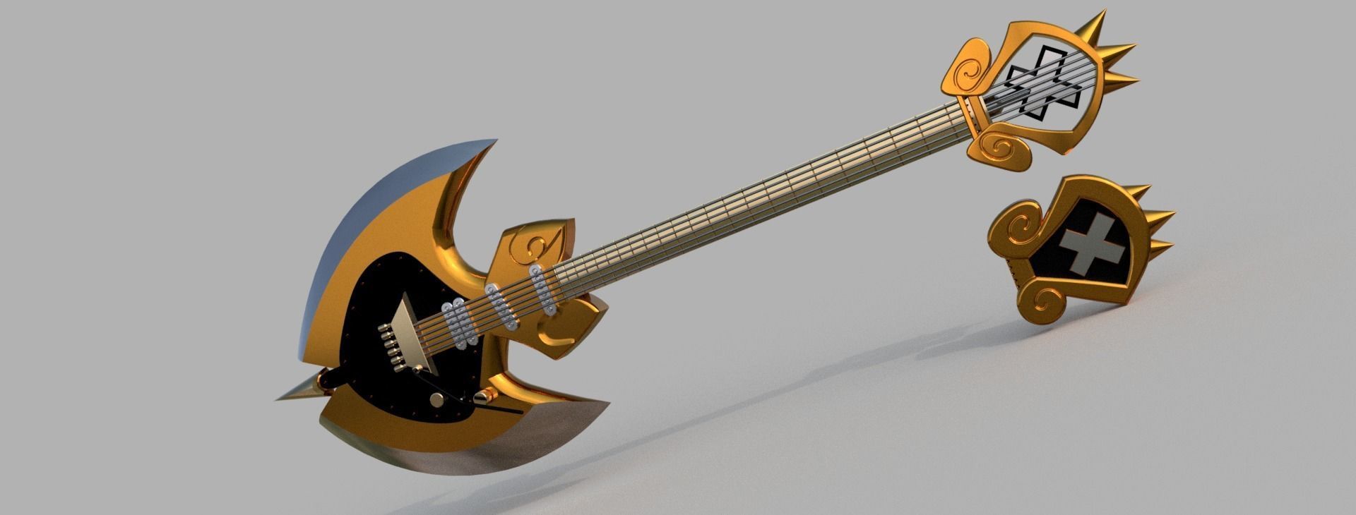 Hazbin Hotel - Adam Axe Guitar - 3D Model 3D model 3D printable | CGTrader
