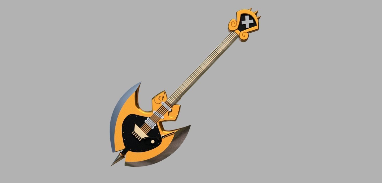 Hazbin Hotel - Adam Axe Guitar - 3D Model 3D model 3D printable | CGTrader